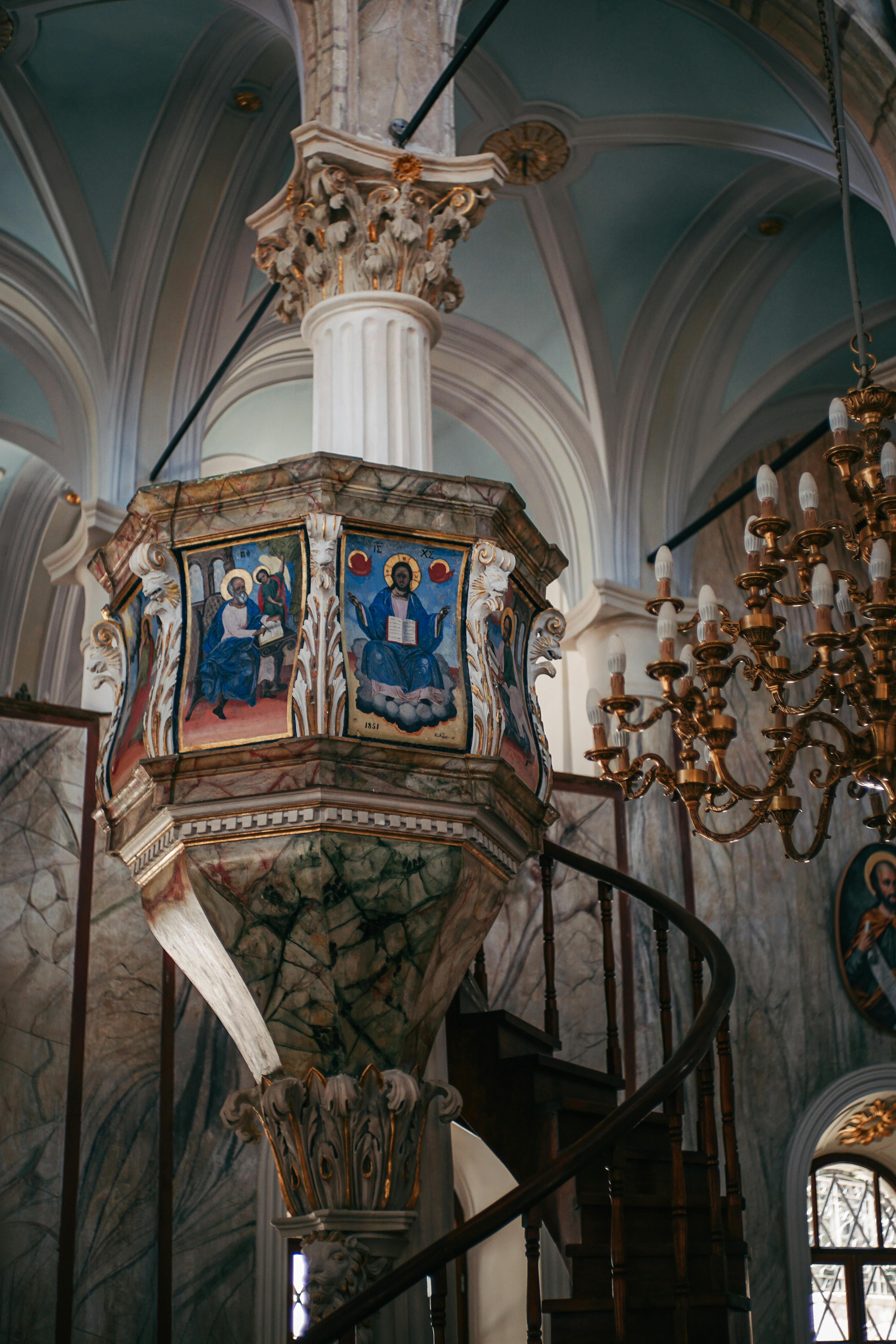 Blue and White Church Interior · Free Stock Photo