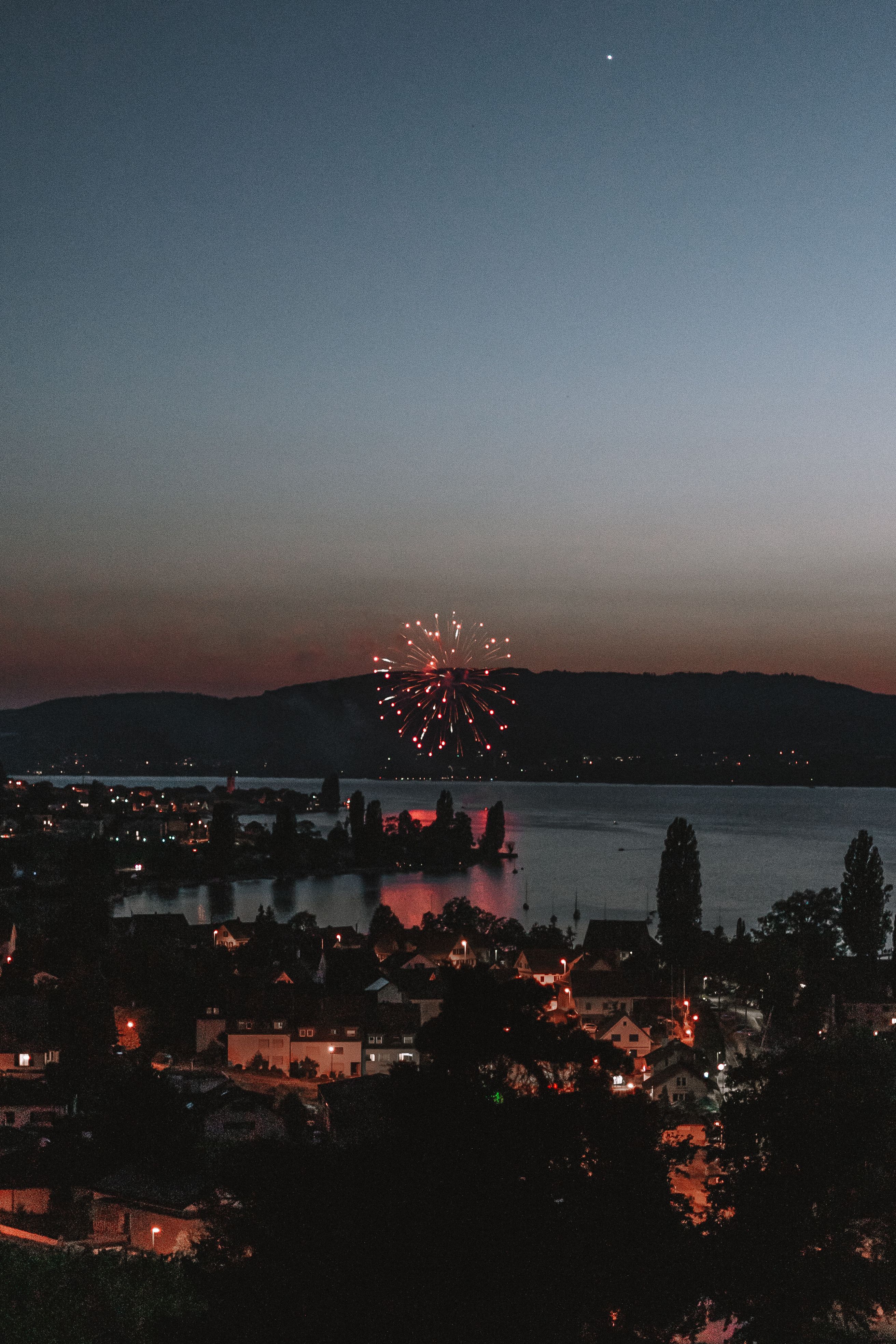 Fireworks at Dusk in Seaside · Free Stock Photo