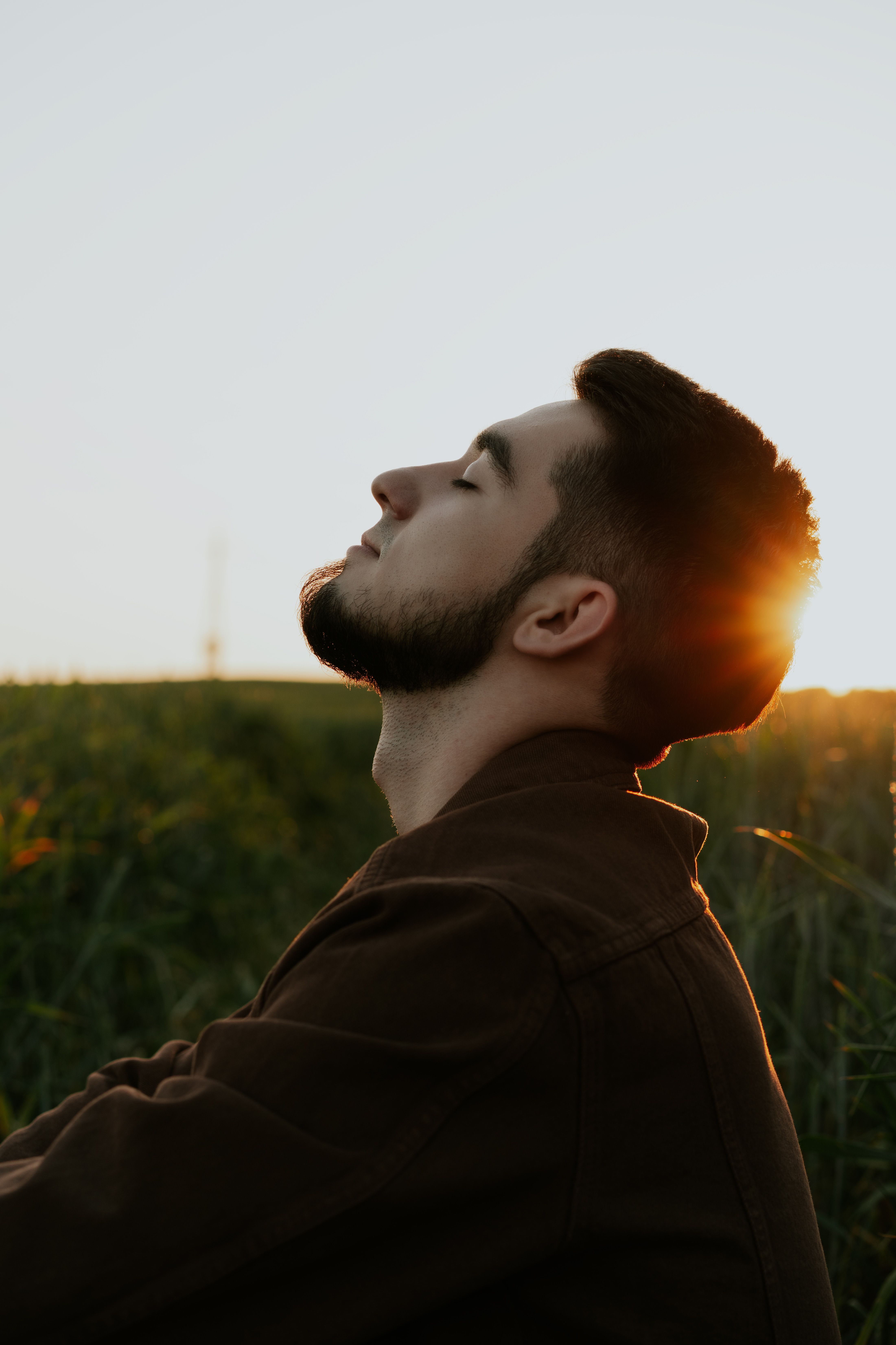 Sunset Sunlight over Man Head · Free Stock Photo