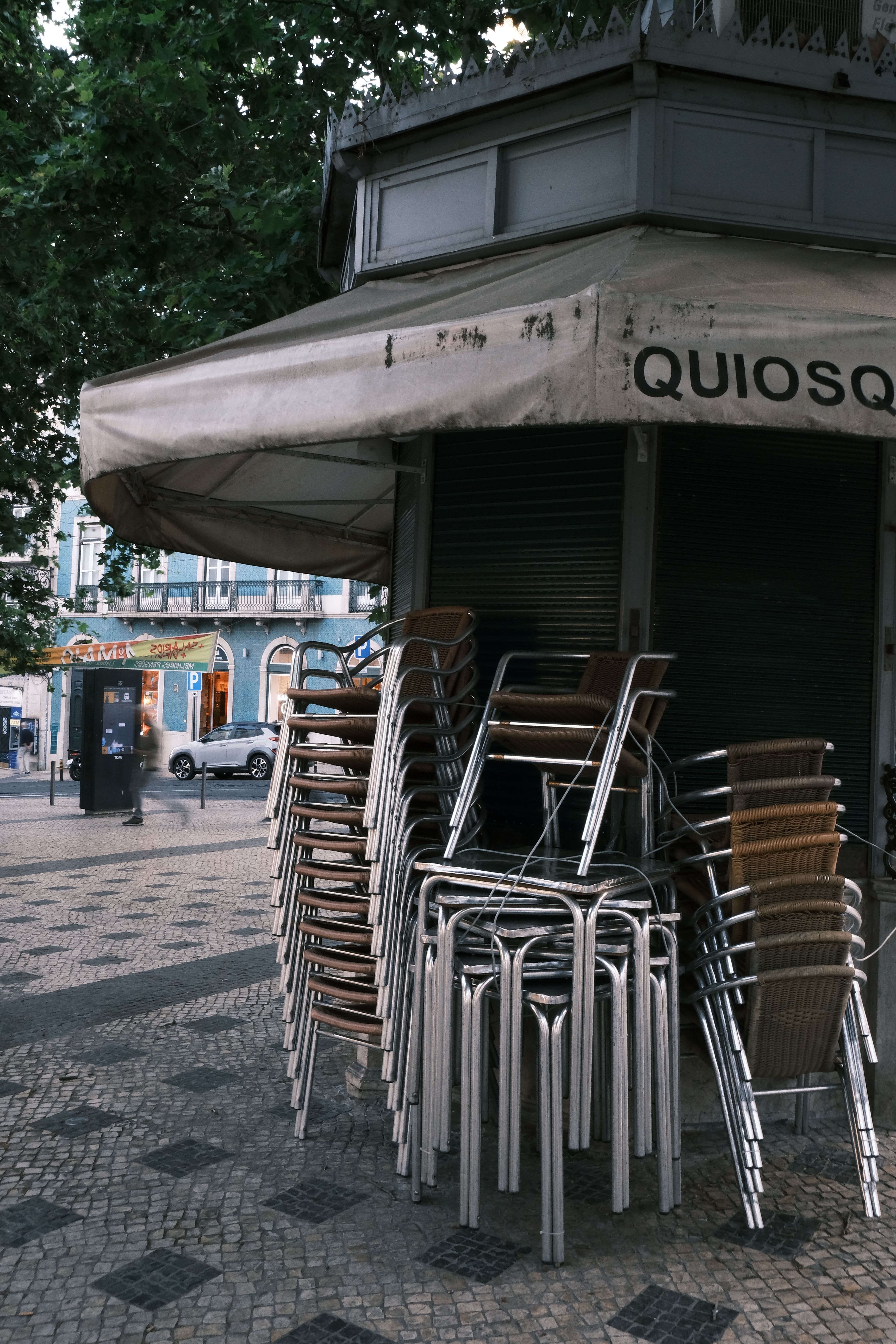 Chairs Stacked near Booth · Free Stock Photo