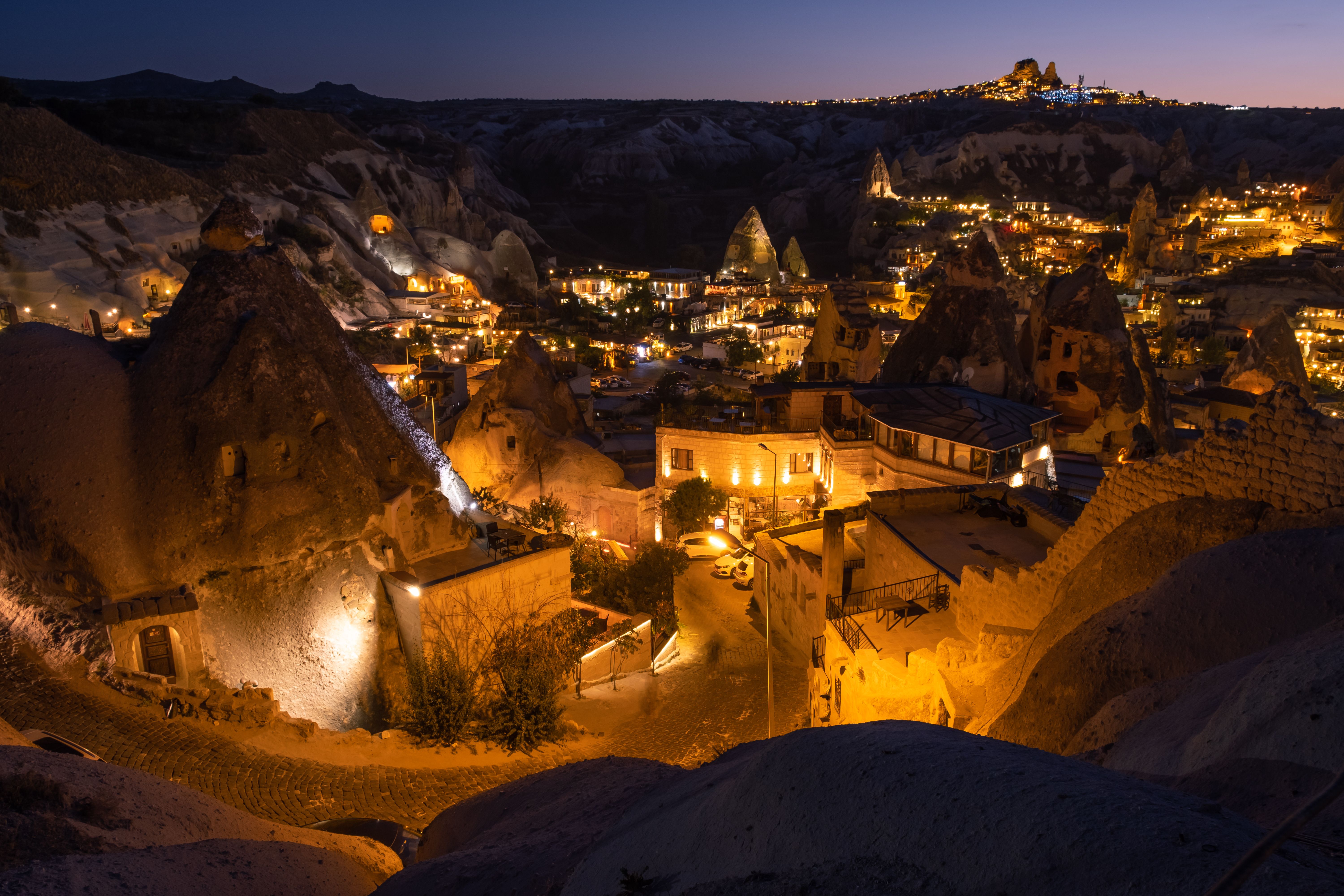 Photo of an Old Town at Dusk · Free Stock Photo