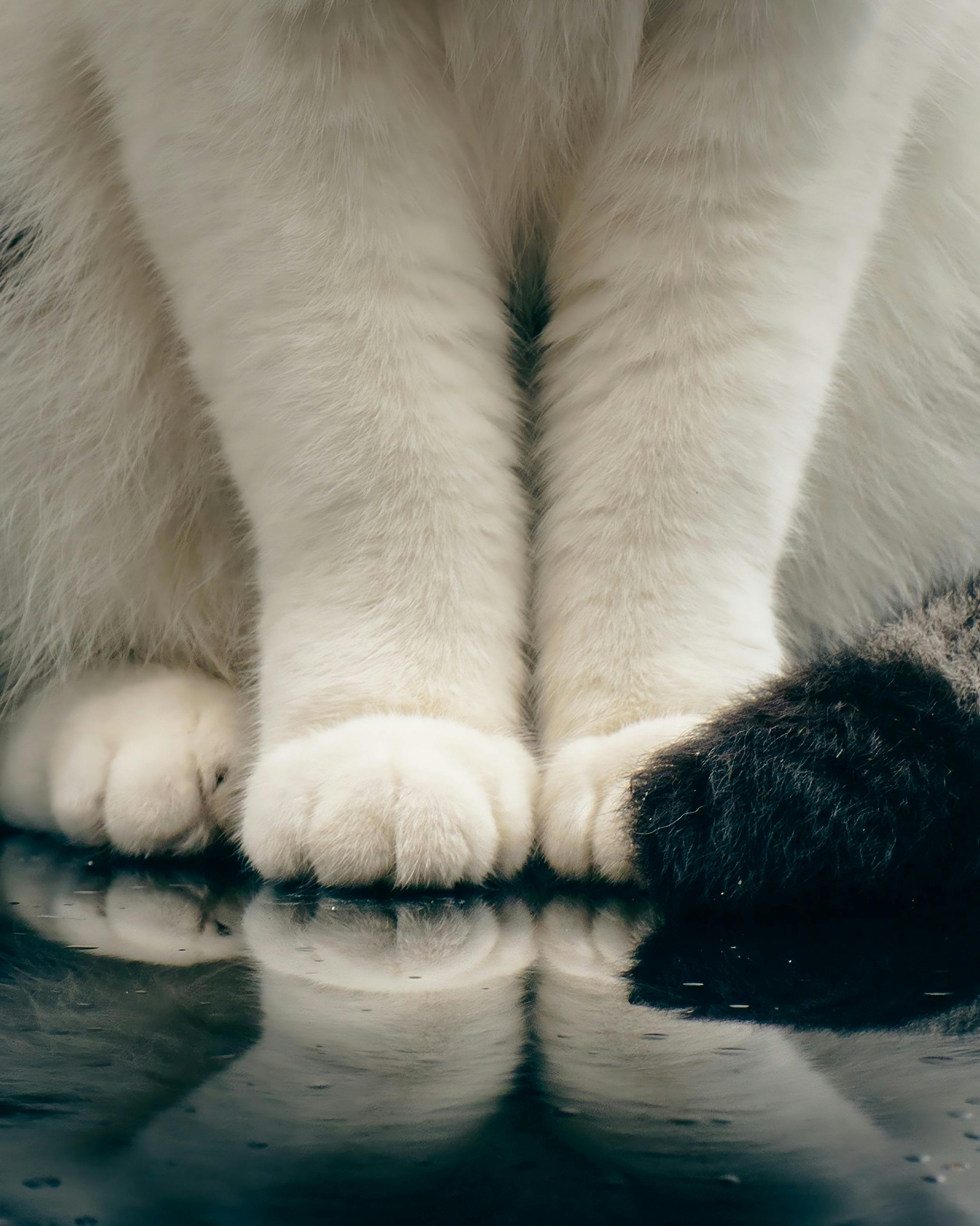 Close-up of a Black and White Cats Paws · Free Stock Photo