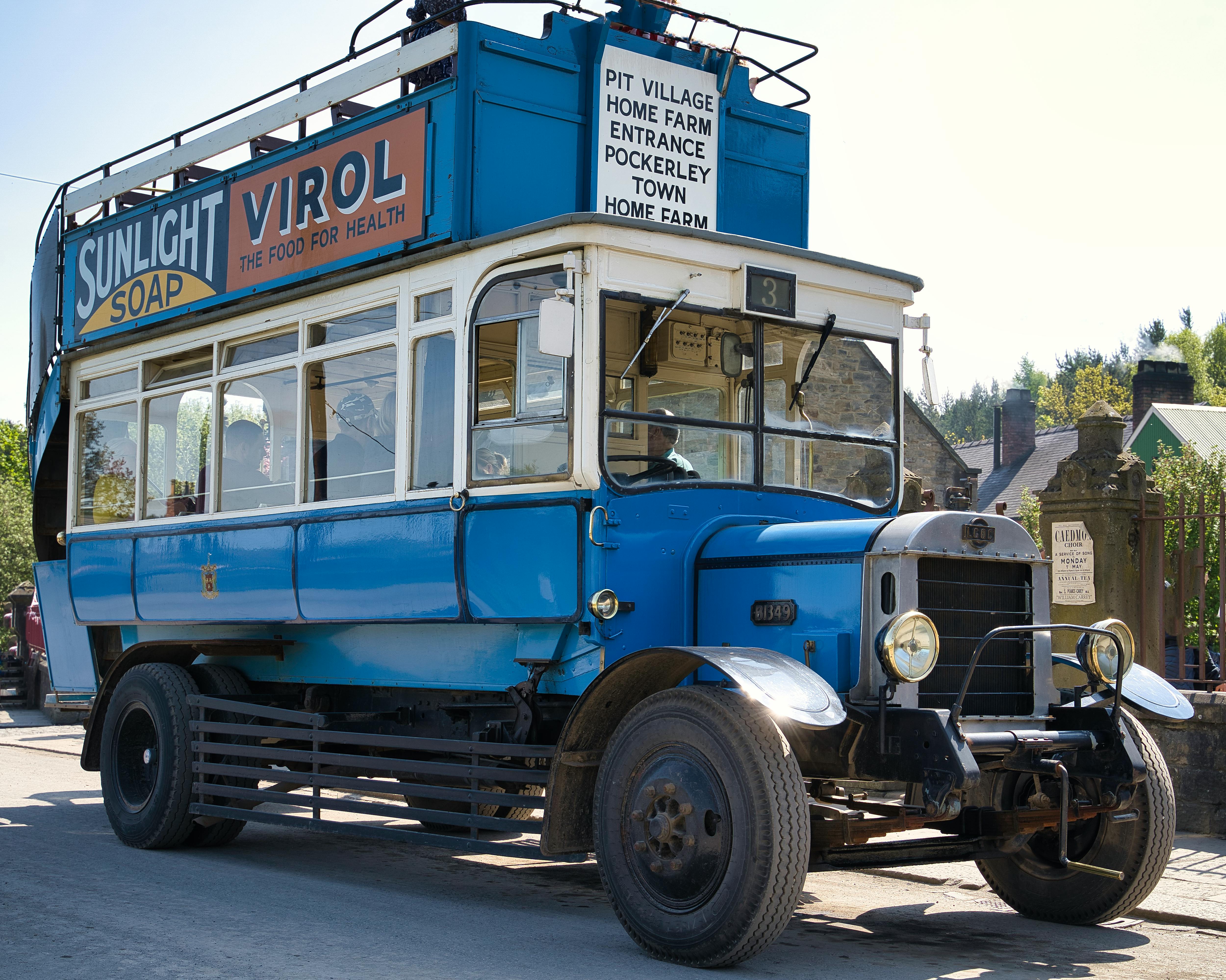 Vintage Open Top Bus at the Beamish Museum, County Durham, England ...