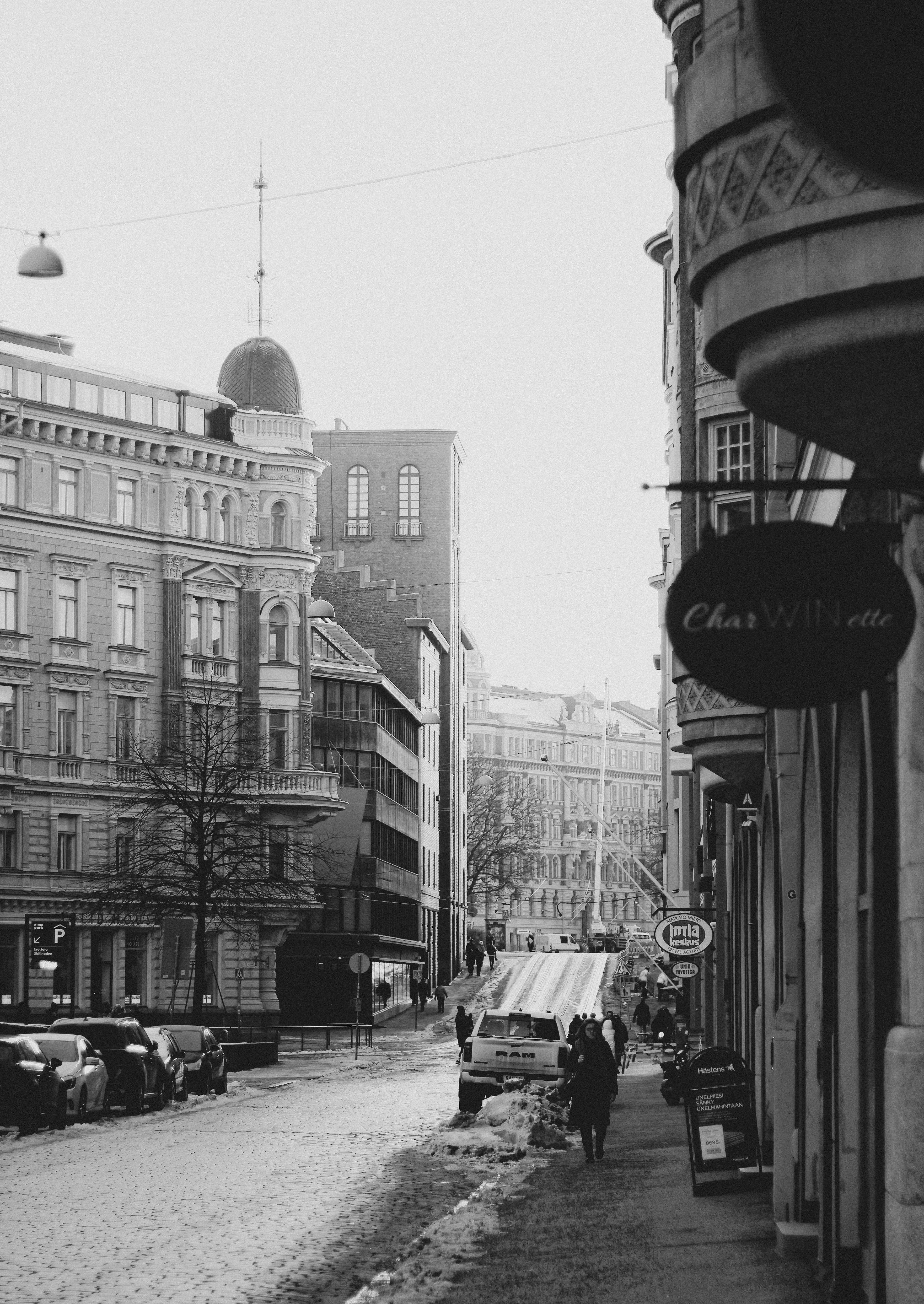 An Old Town in Black and White · Free Stock Photo