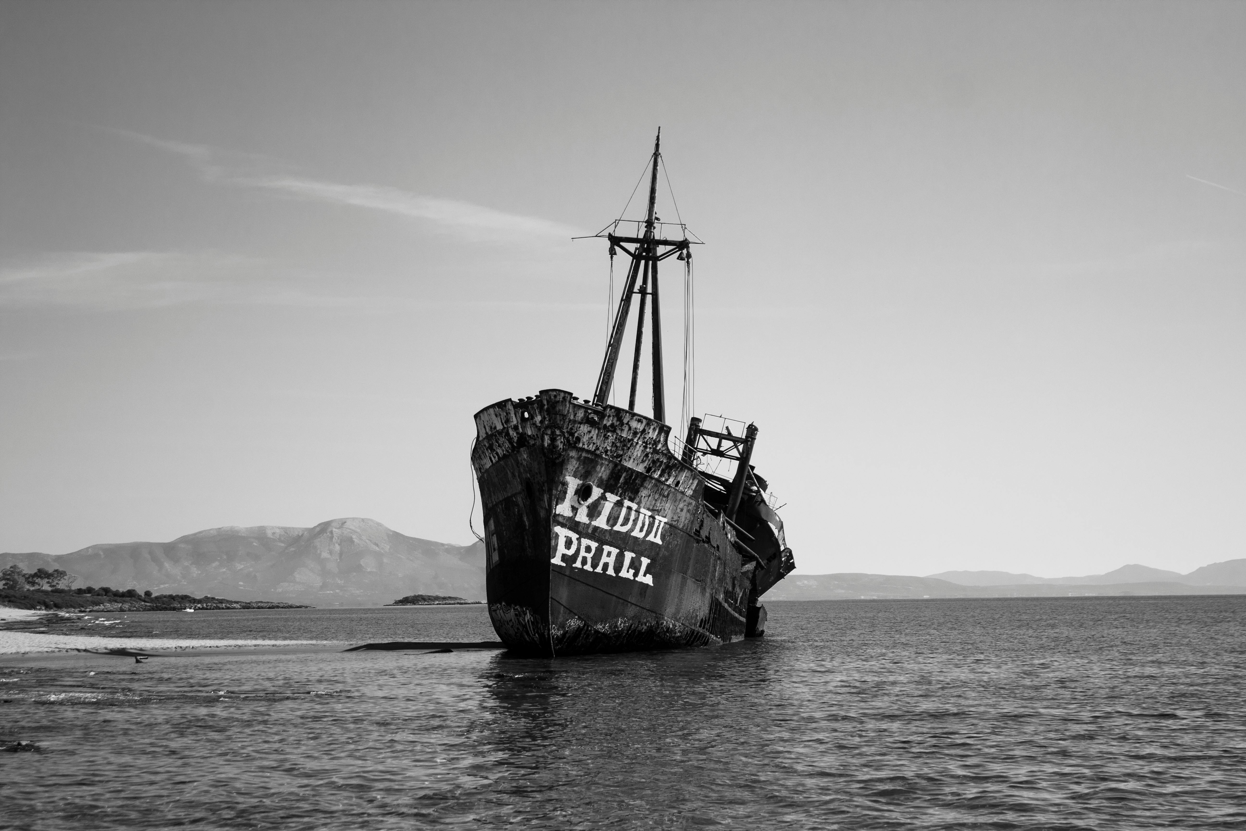 View of a Shipwreck on the Beach of of Valtaki, Greece · Free Stock Photo