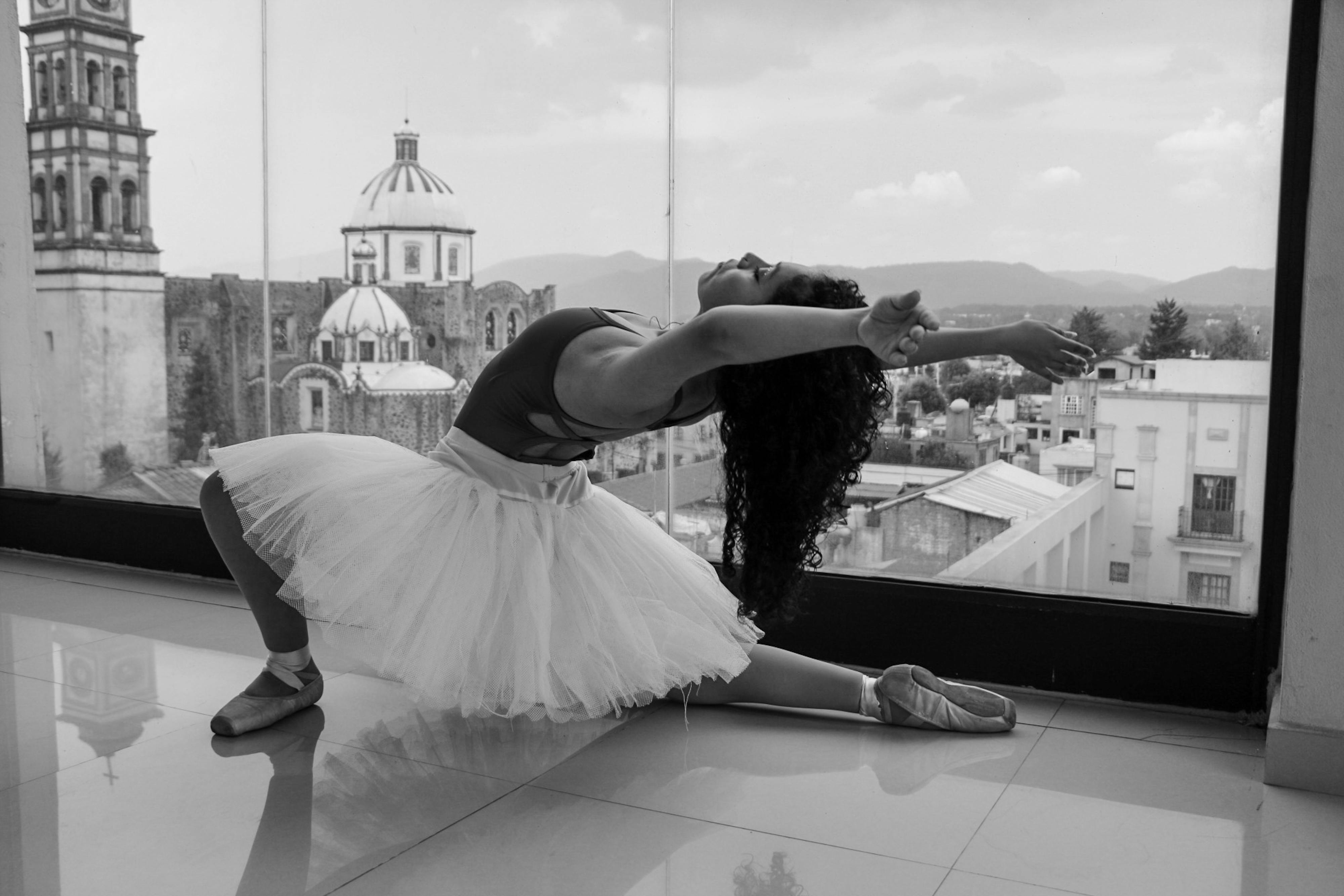 Grayscale Photo of Ballerina · Free Stock Photo