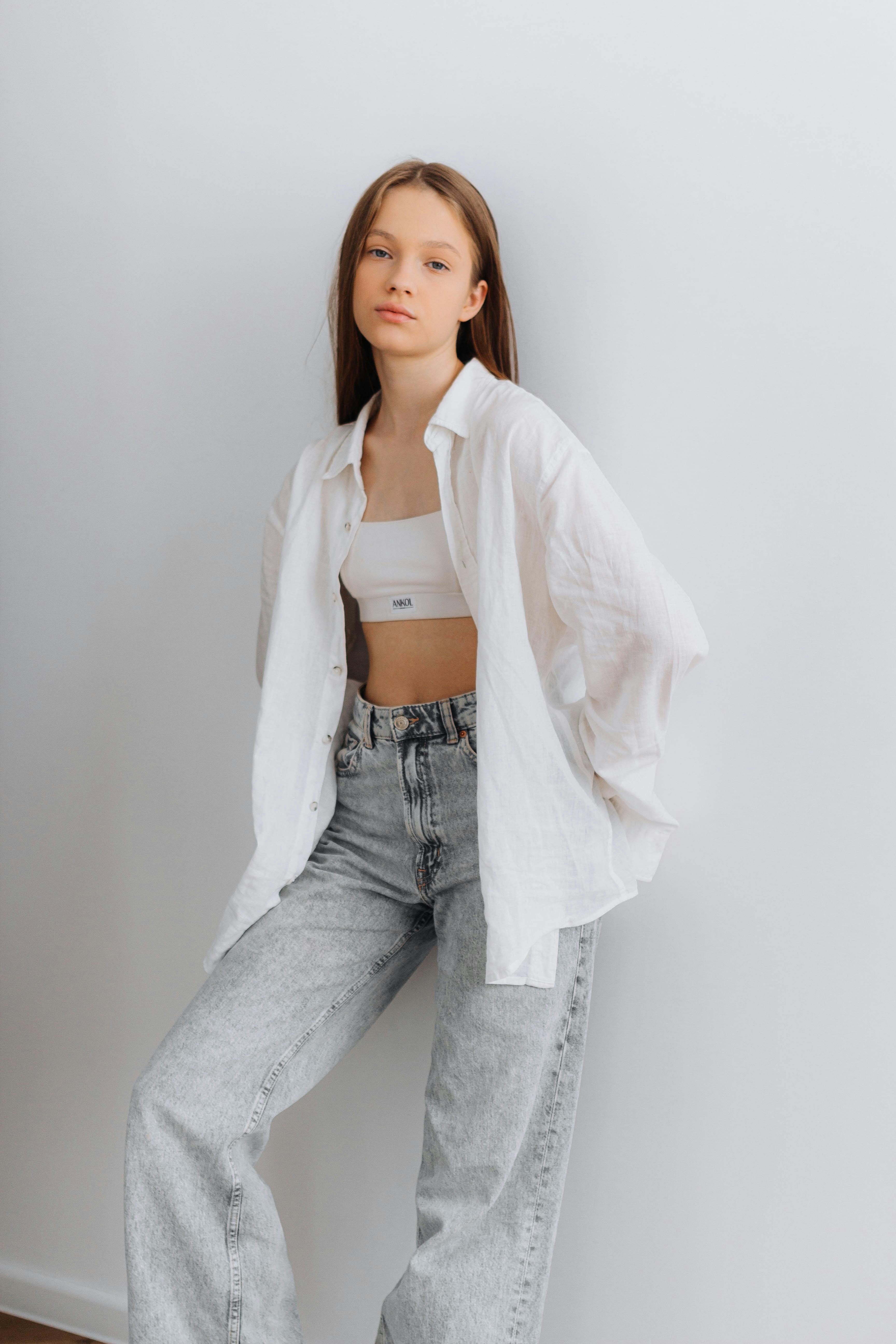 A Teenage Girl in Baggy Jeans · Free Stock Photo