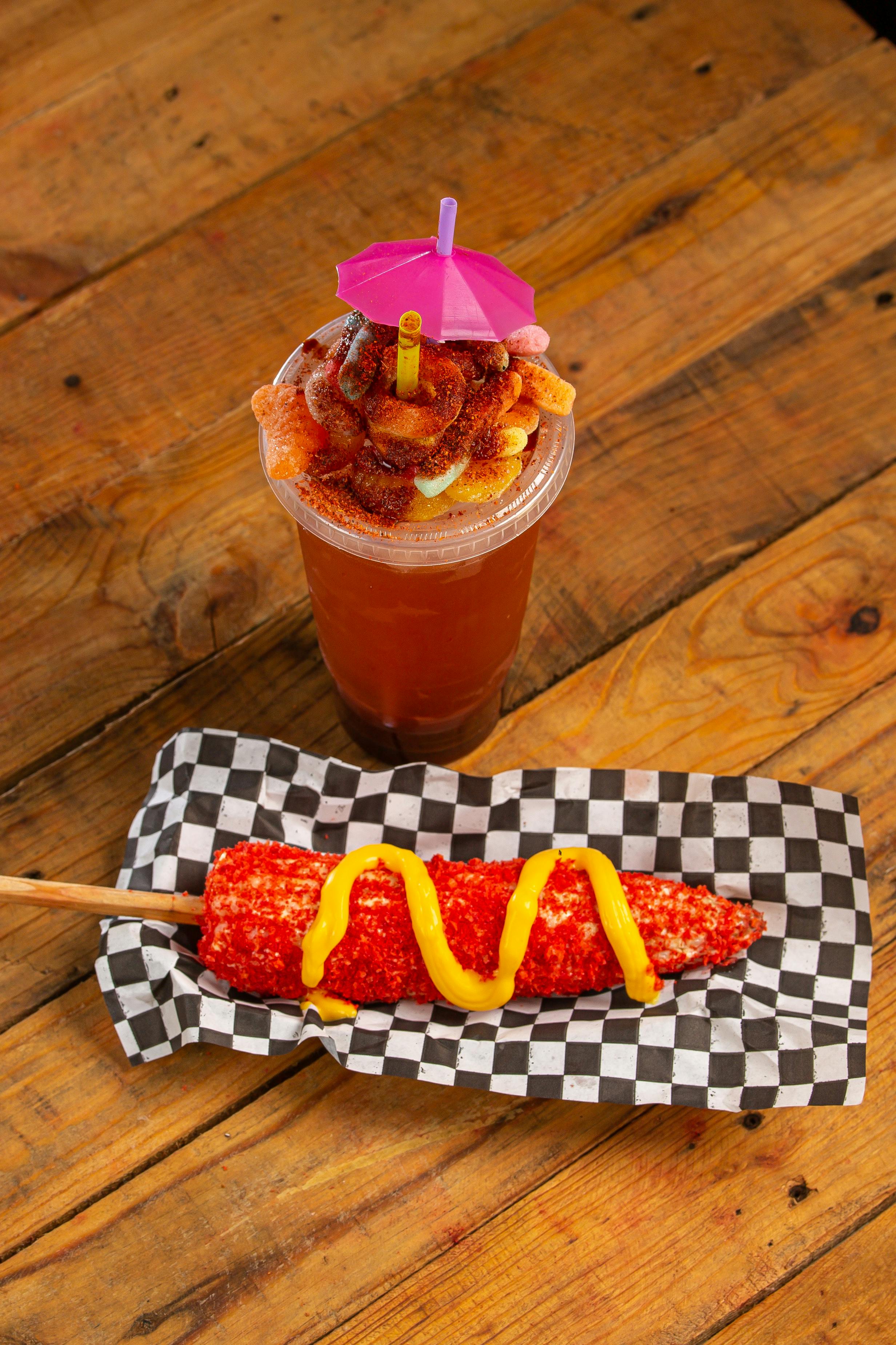 Ready-to-Eat Corn Dog and a Cold Drink in a Disposable Cup · Free Stock ...
