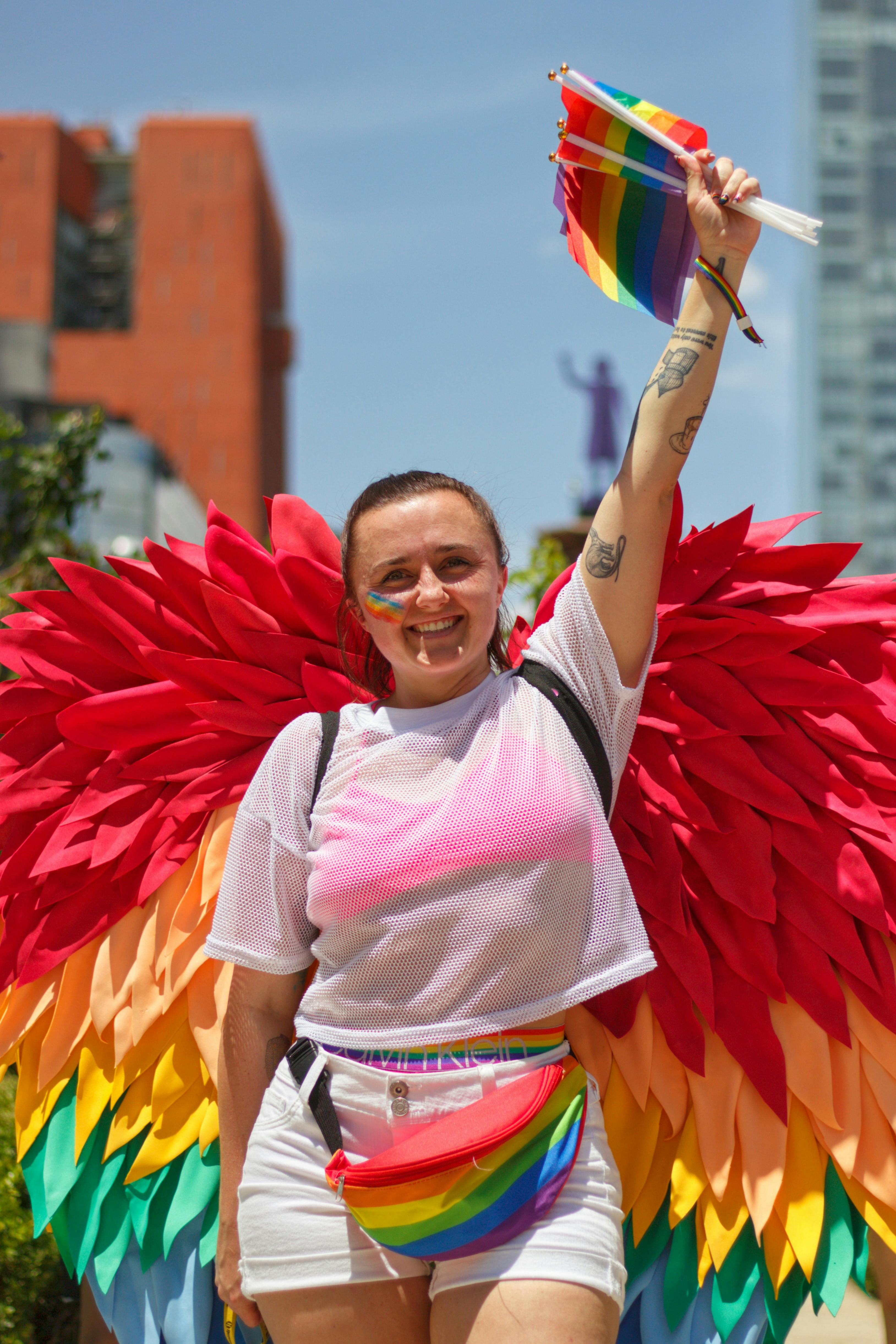 Young Woman in a Costume at a Pride Parade · Free Stock Photo