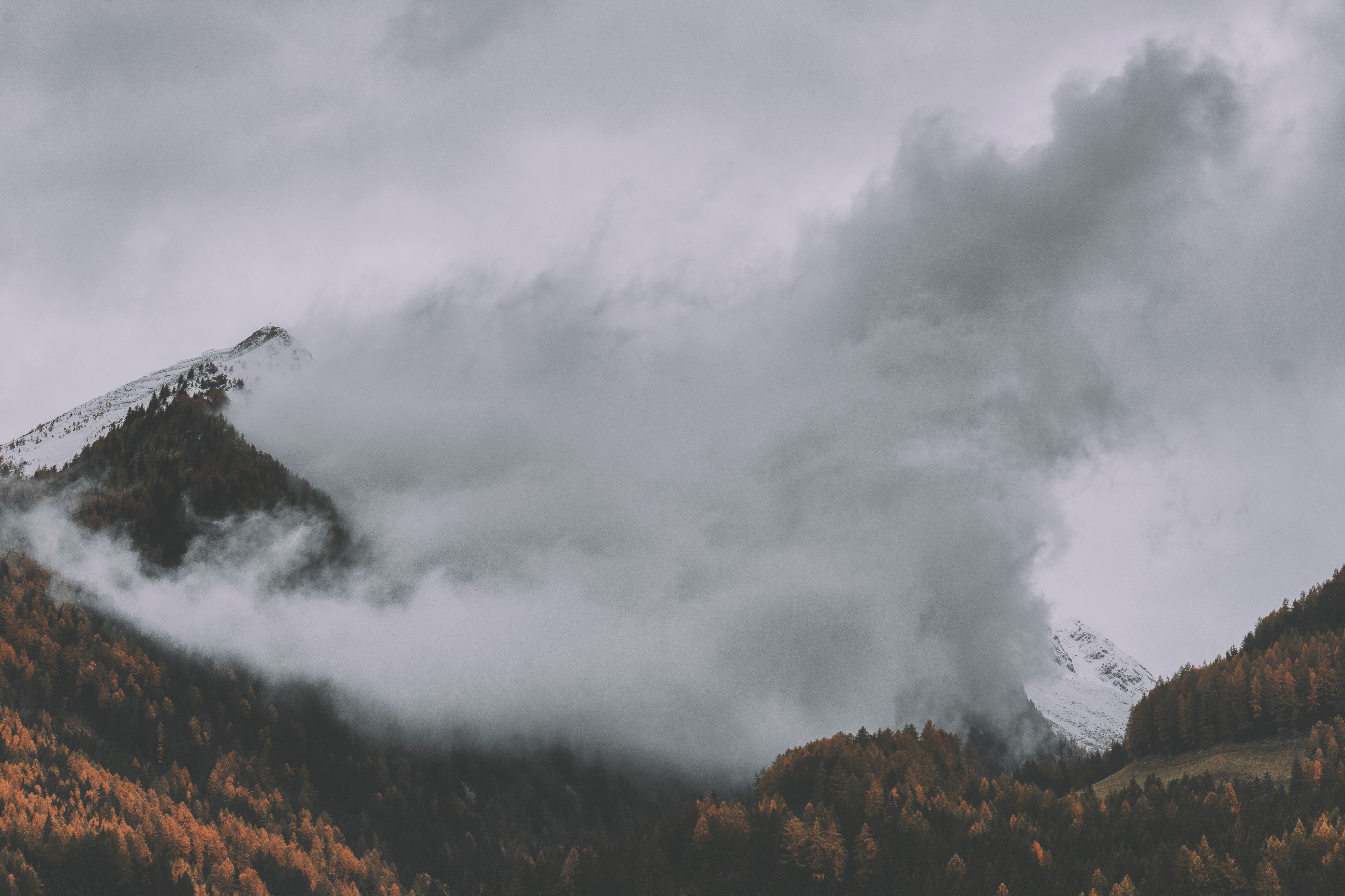 Gray Mountains With Snow · Free Stock Photo