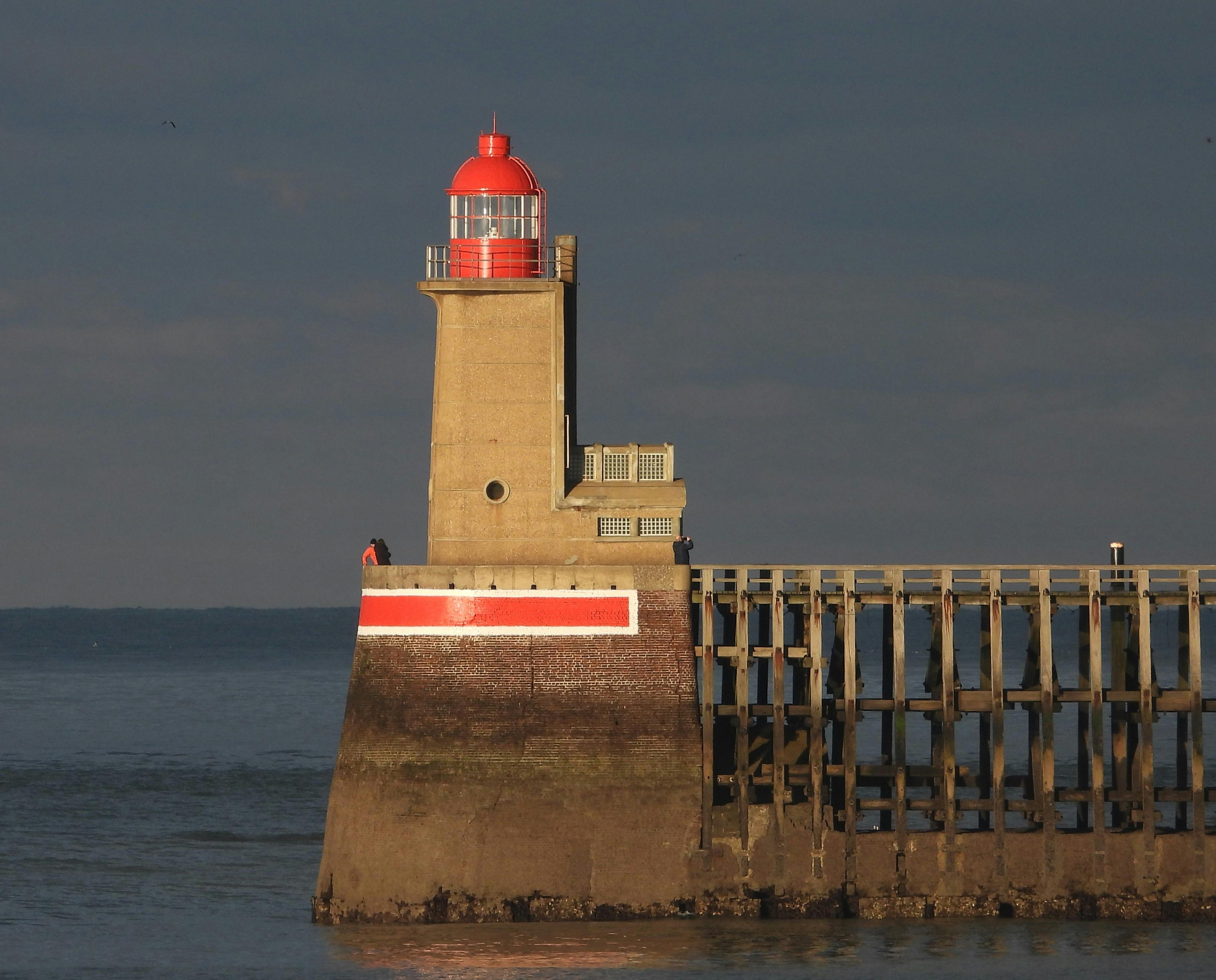Lone Lighthouse on Shore Overlooking Sea · Free Stock Photo
