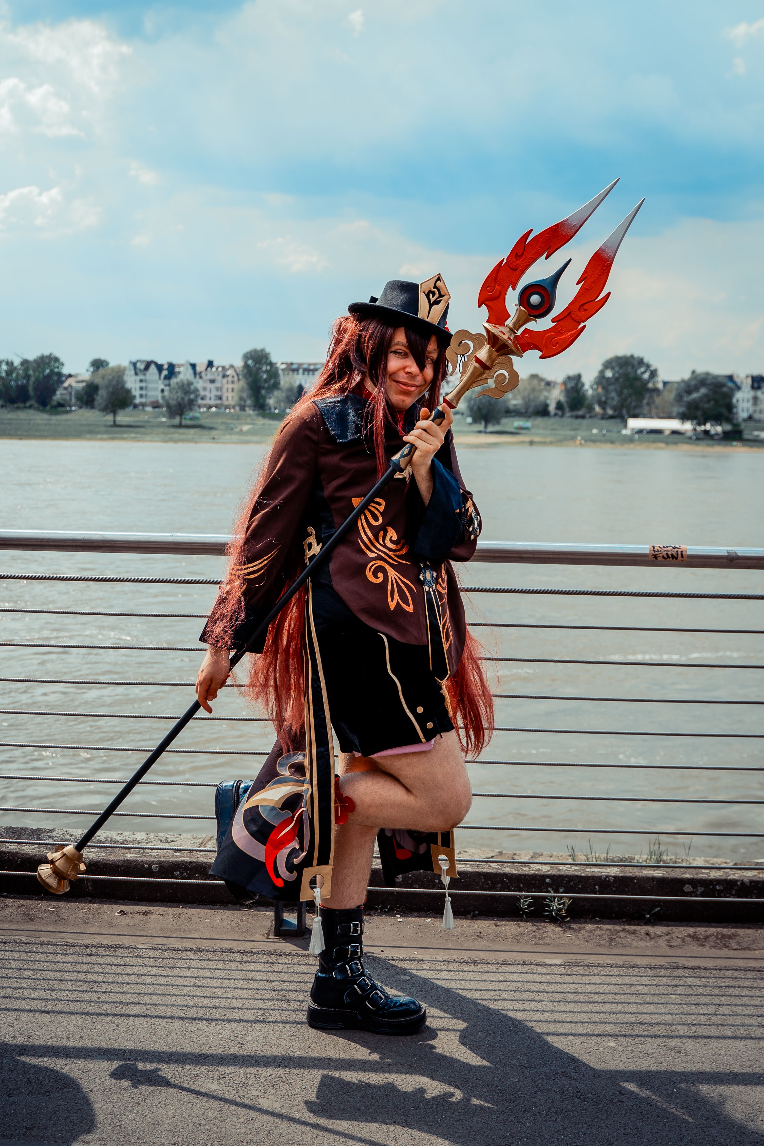 Smiling Man in Cosplay Costume and with Trident · Free Stock Photo
