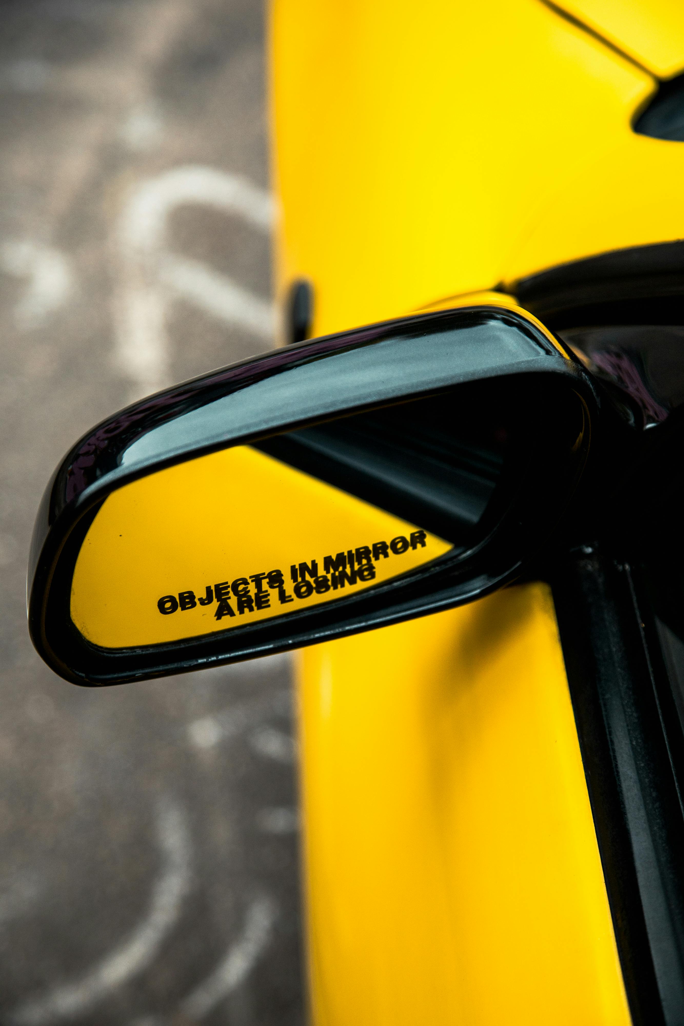 Warning on Car Mirror · Free Stock Photo
