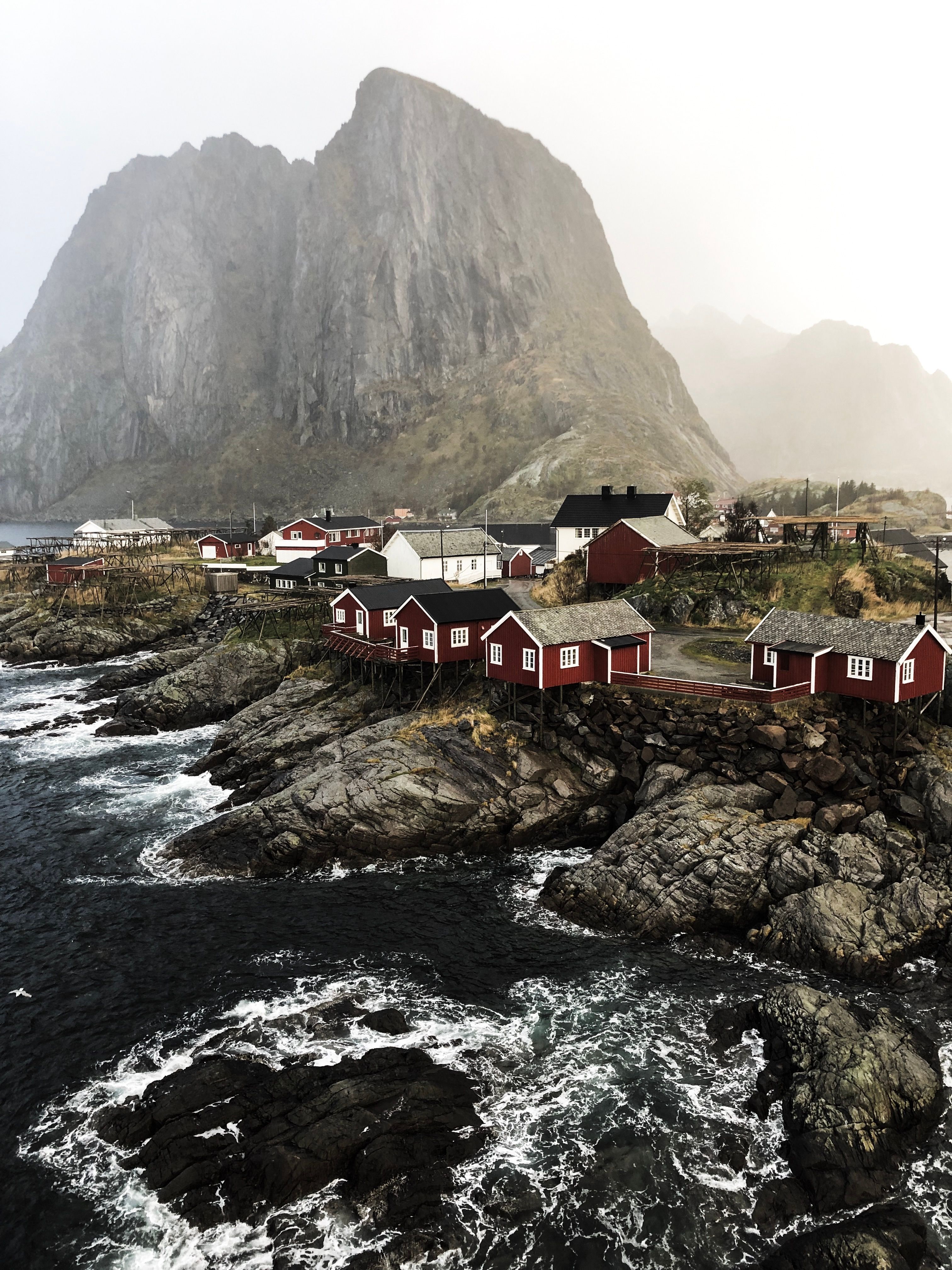 Village on Sea Shore in Norway in Winter at Night · Free Stock Photo