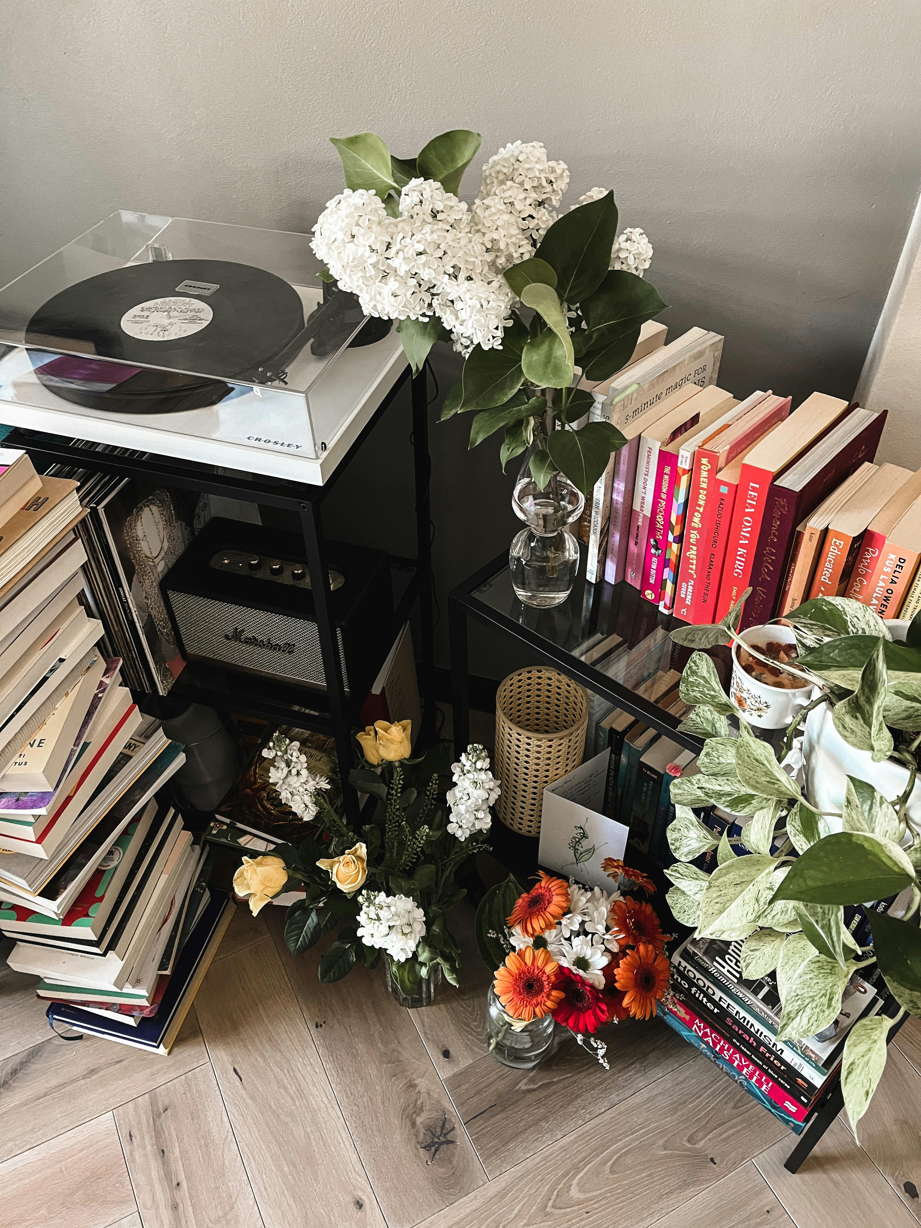 House Interior Shelf with Record Player and Speakers · Free Stock Photo