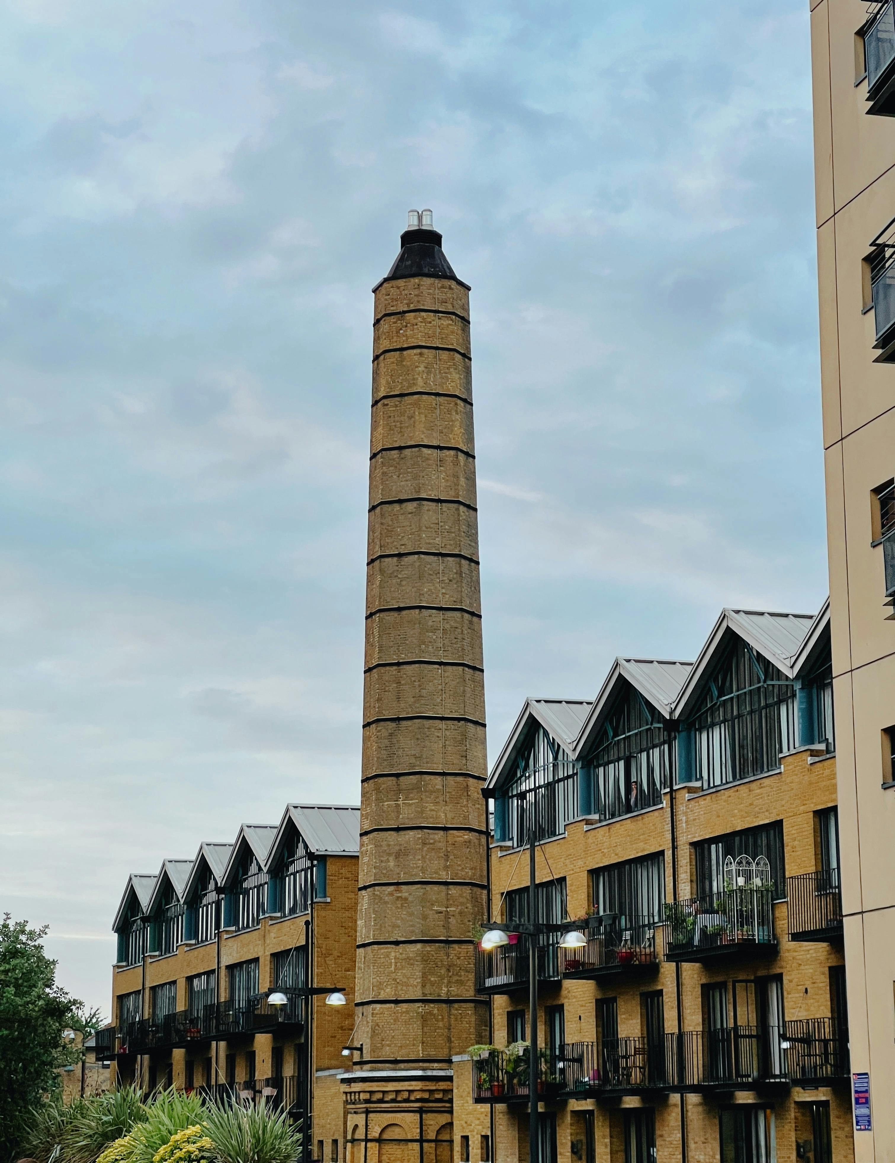 Residential Houses and a Tower in Burrells Wharf Square in London ...