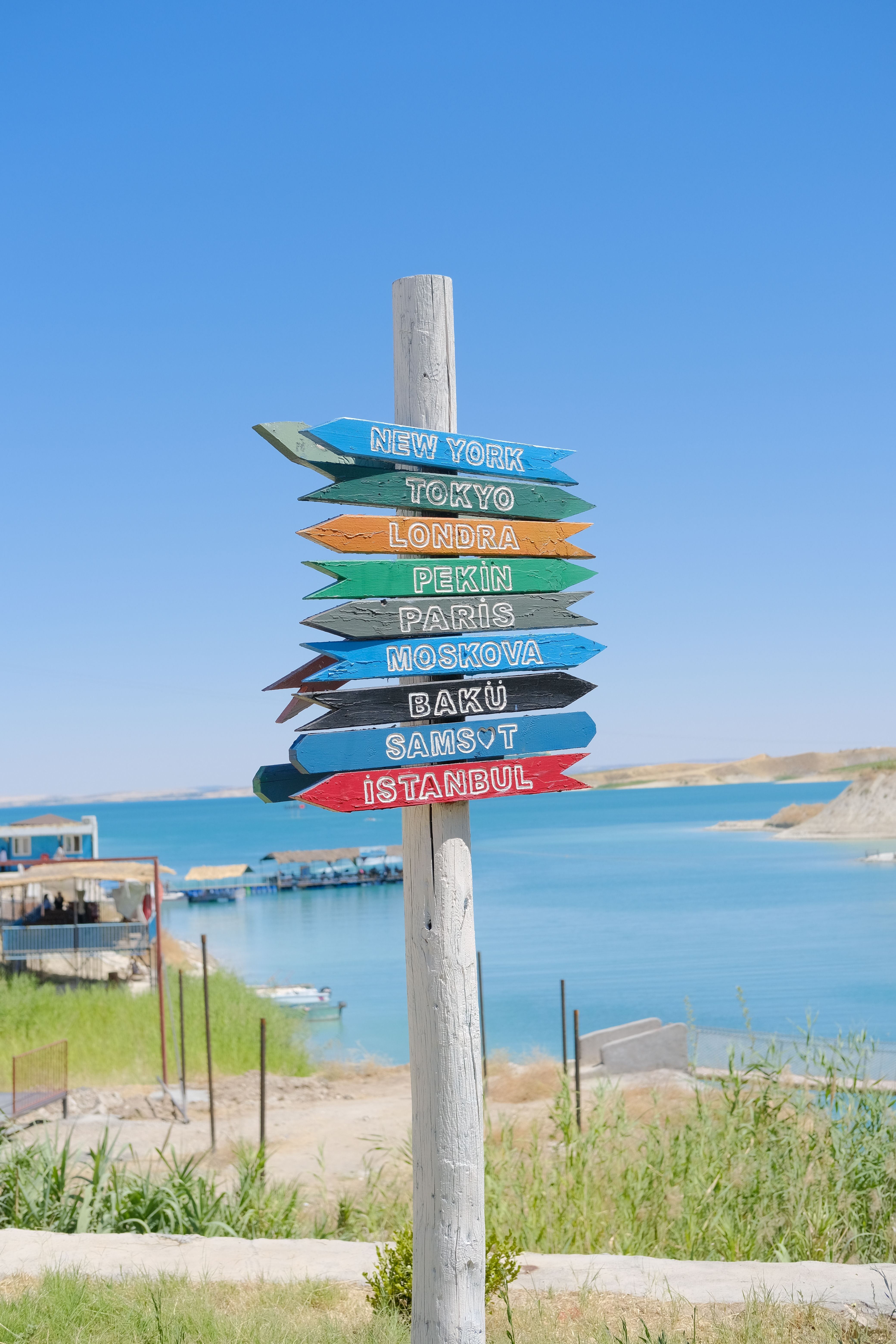 Colorful Tourist Signage on an Old Town Street · Free Stock Photo