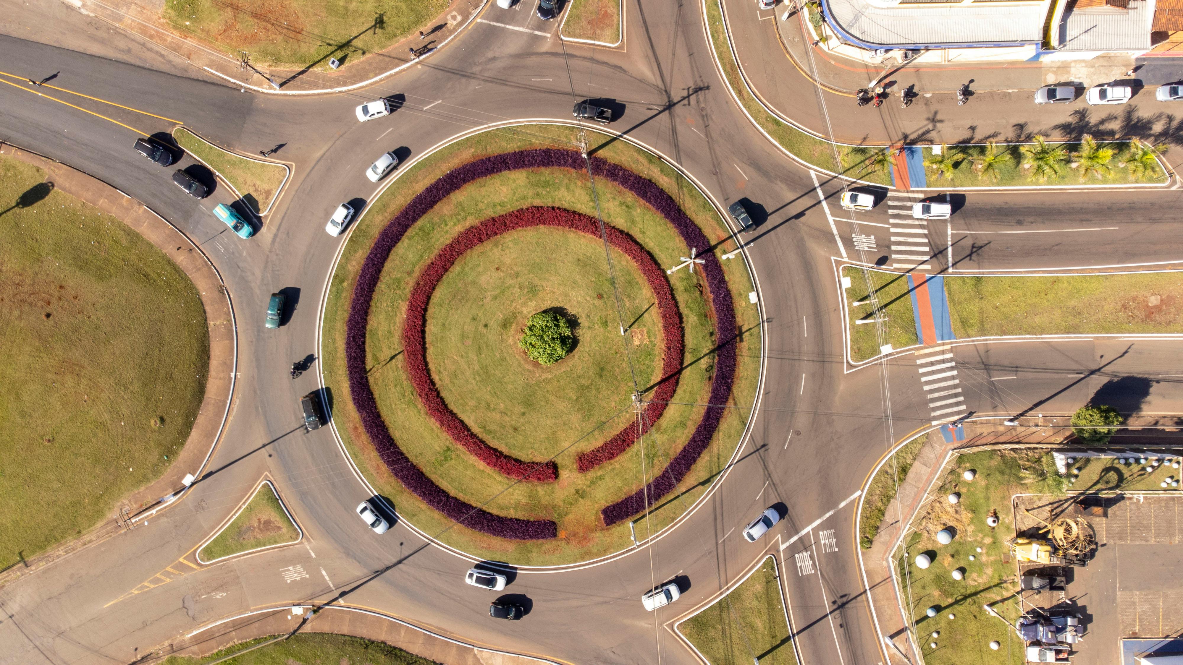Birds Eye View of Roundabout · Free Stock Photo