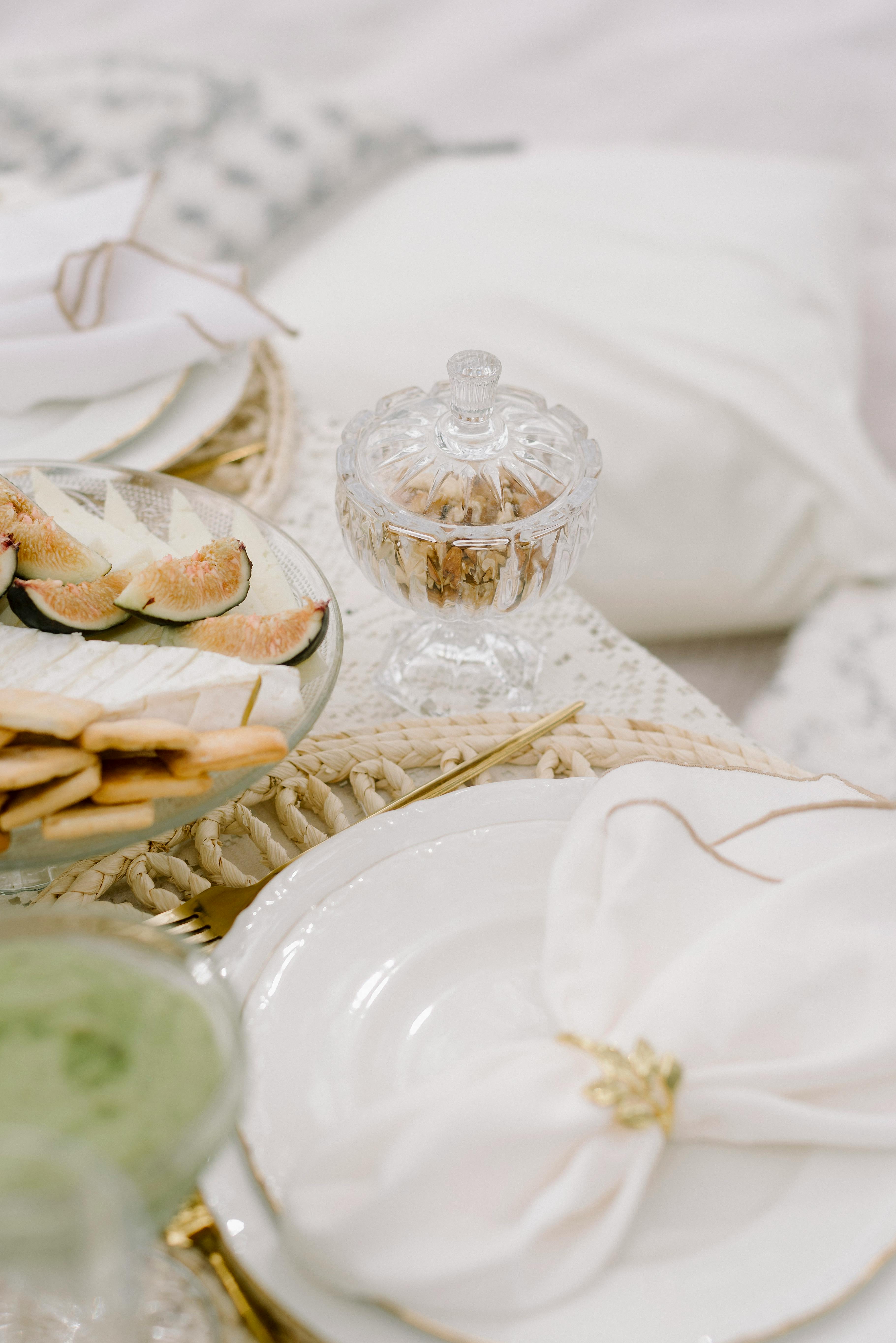 Glass Sugar Bowl on a Set Table · Free Stock Photo