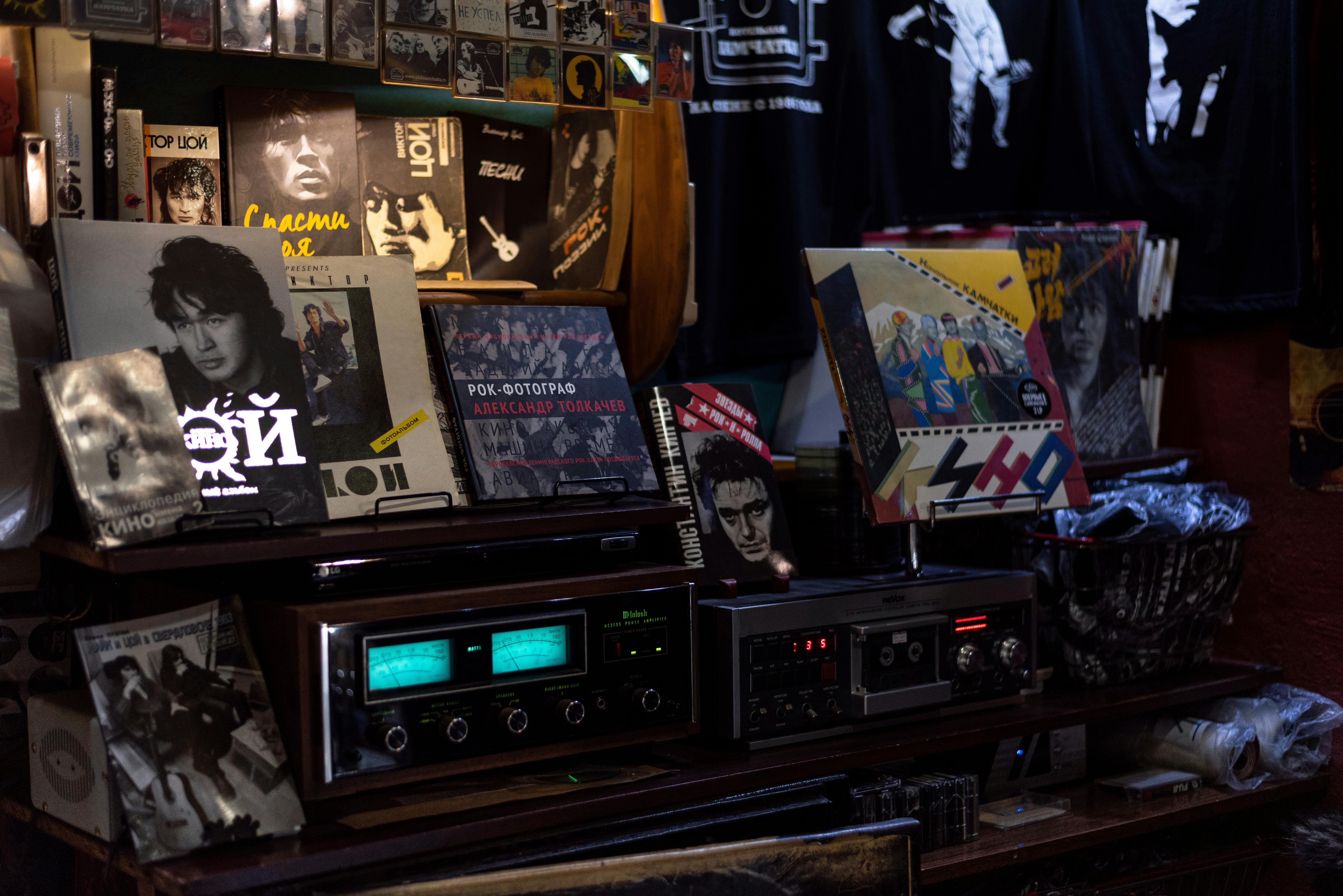 Vinyl Records and Vintage Audio Equipment in a Music Store · Free Stock ...