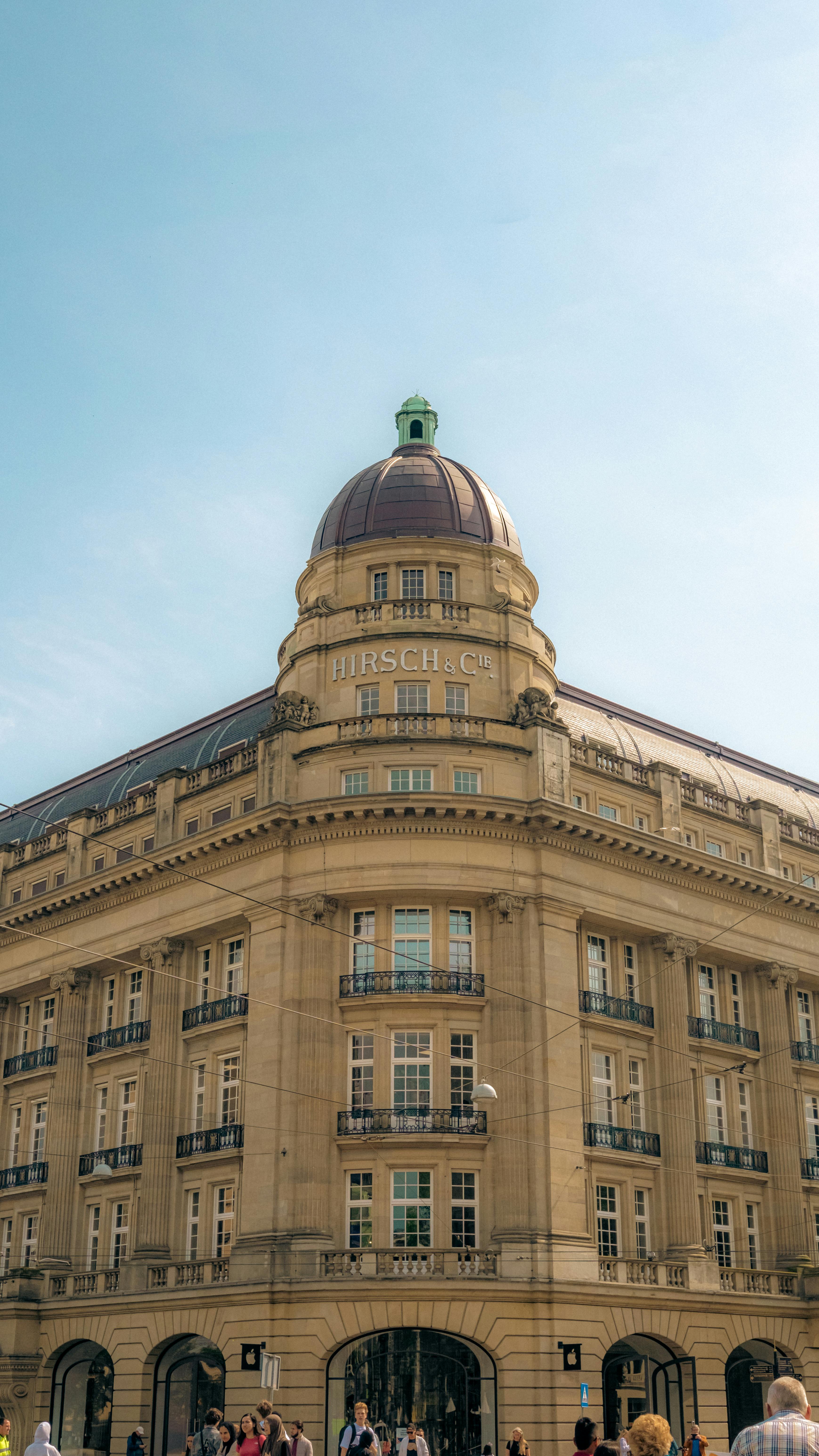 Neoclassical Building with Cupola and Arcade, Hirschgebouw, Amsterdam ...