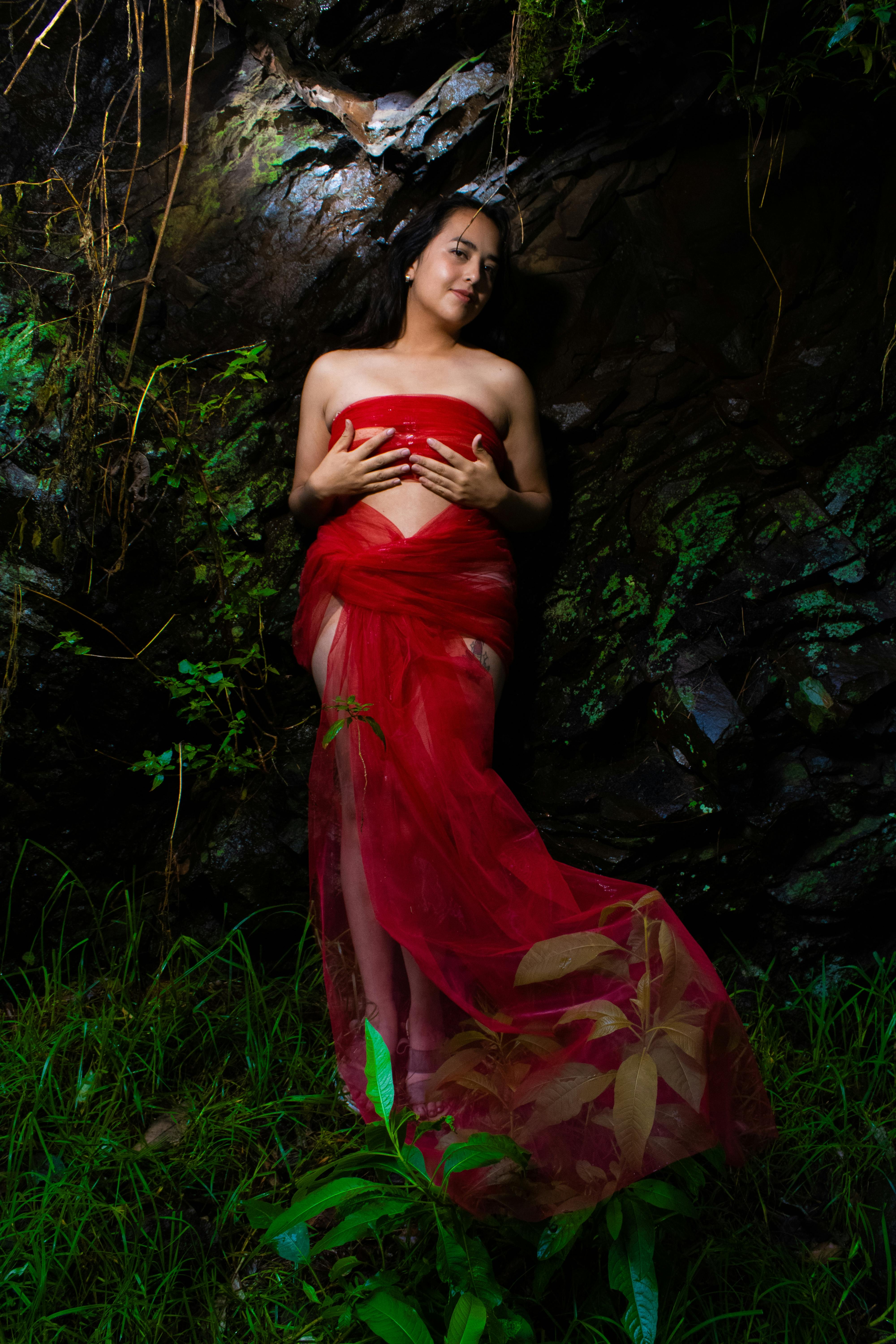 Woman in Dress Standing among Plants · Free Stock Photo
