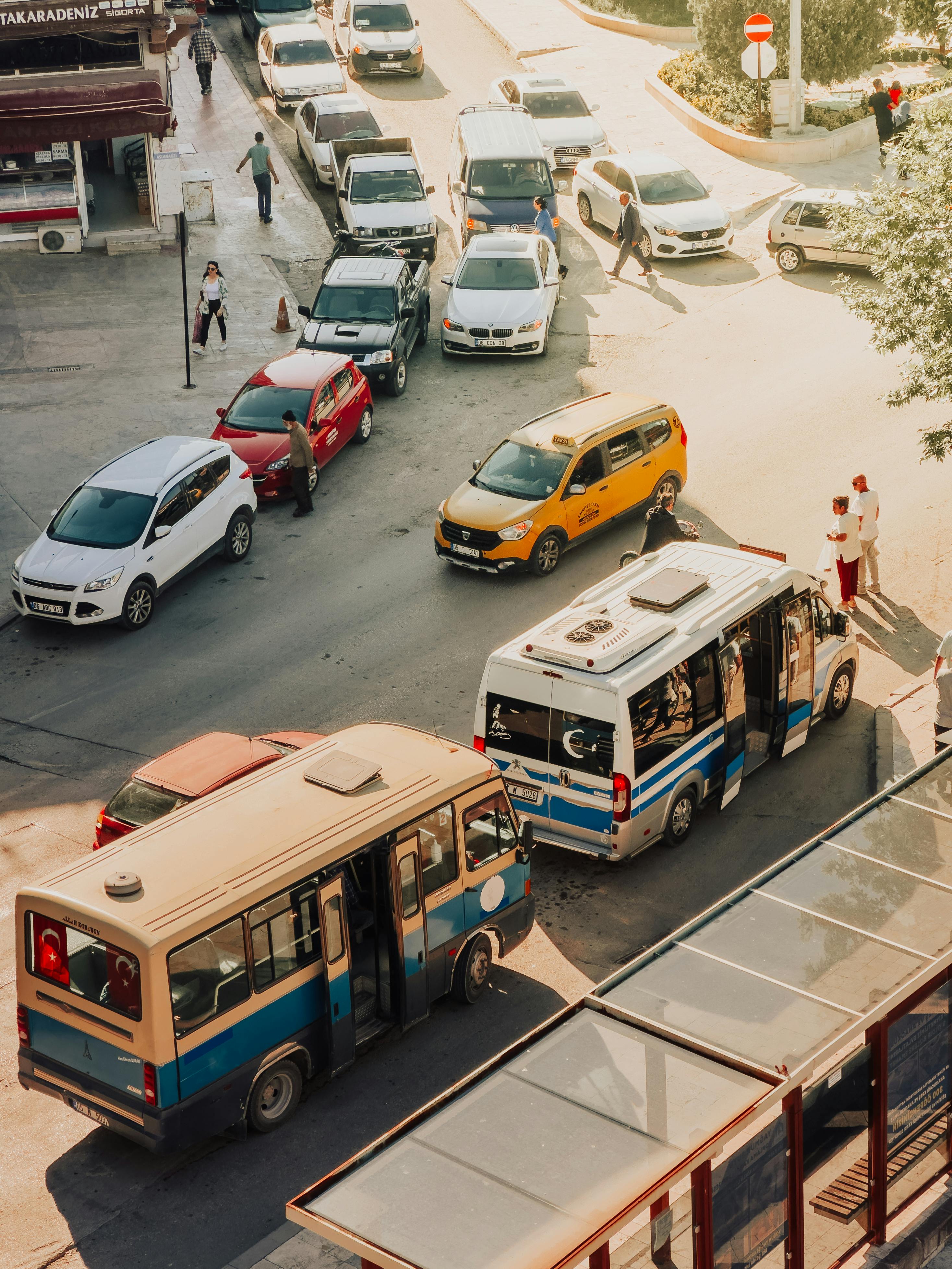Aerial View of a Busy Street in City · Free Stock Photo