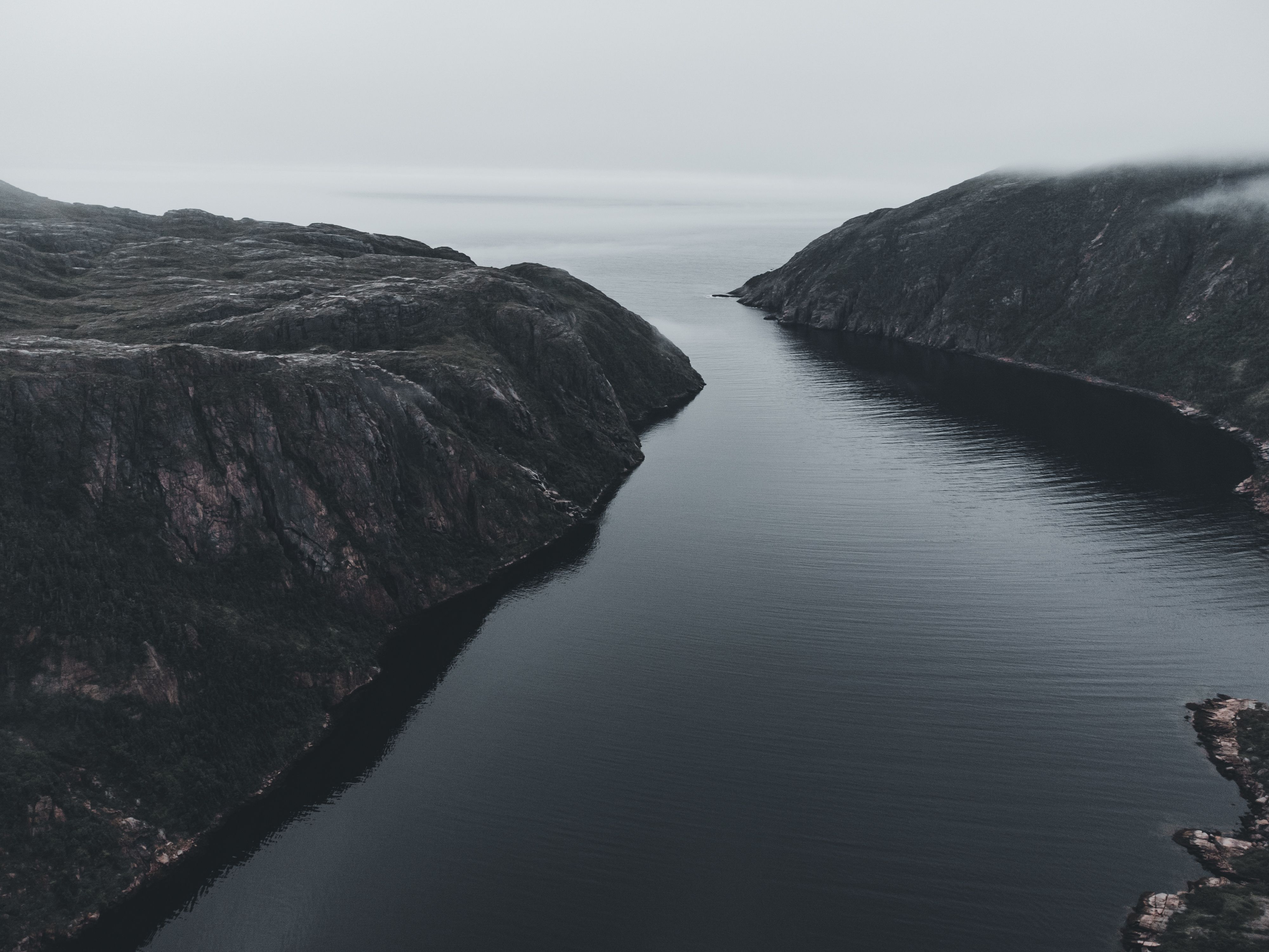 Fjord Opening up to Sea · Free Stock Photo