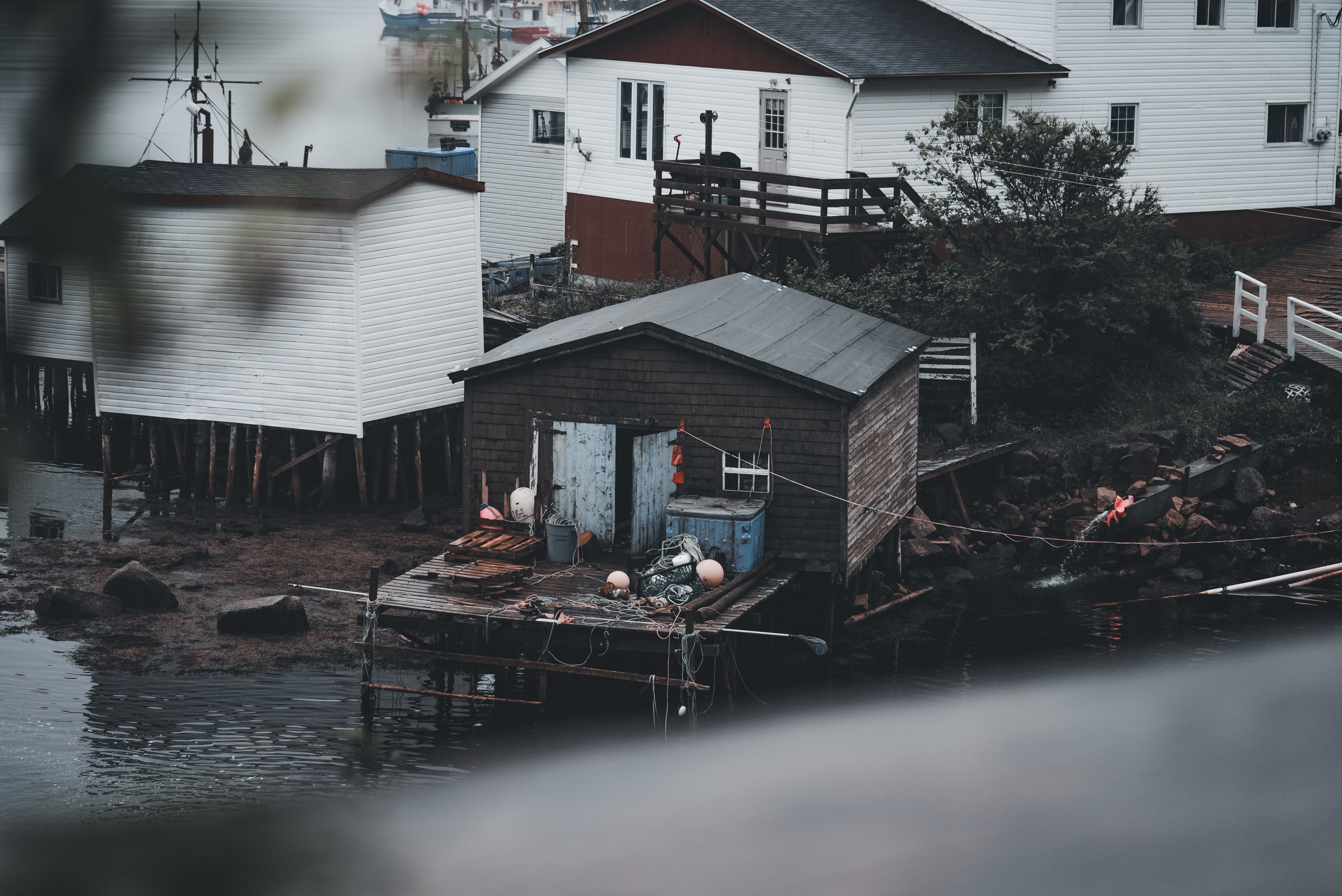 Wooden Shed on Lake Shore in Village · Free Stock Photo