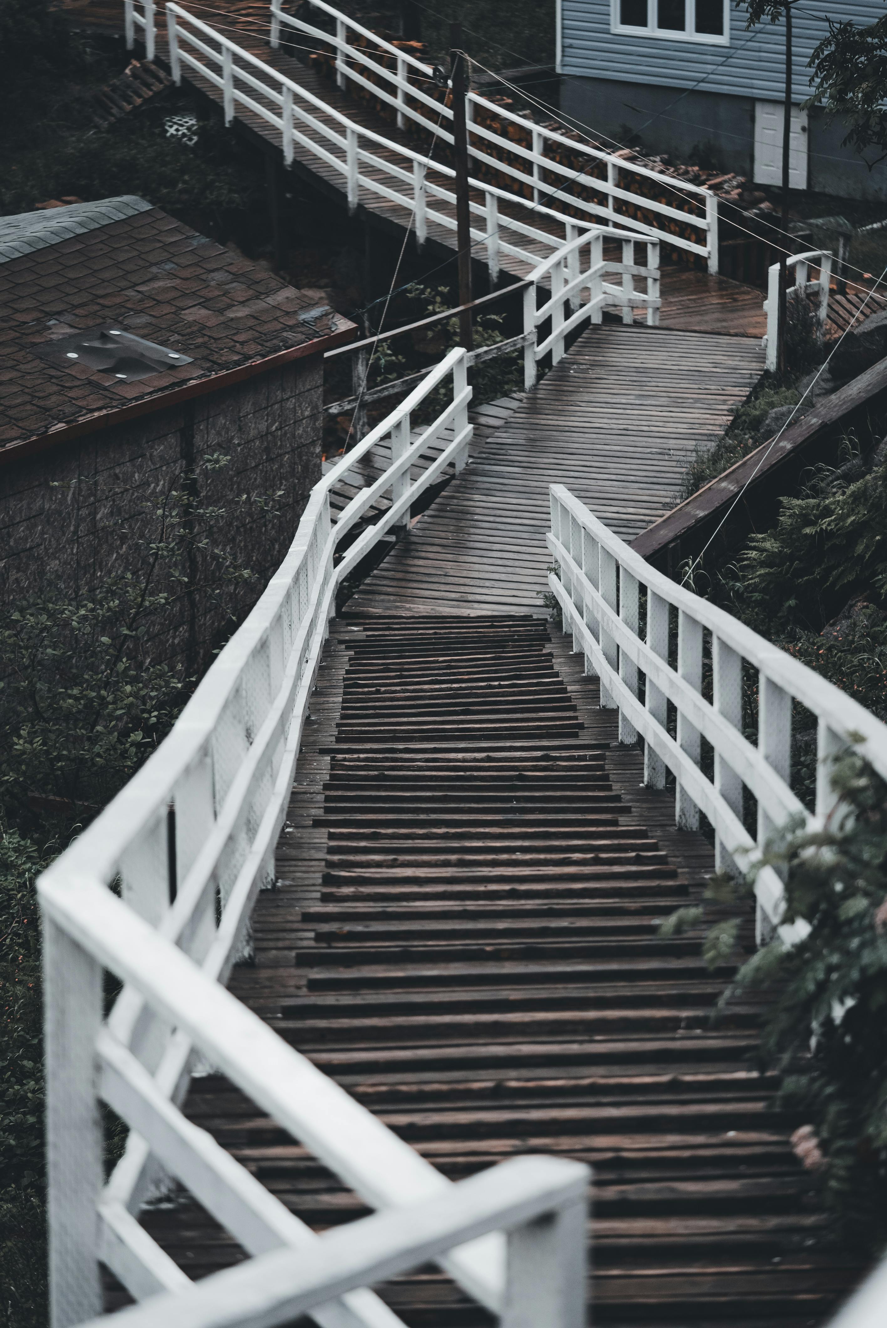 Steep Railed Walkway · Free Stock Photo