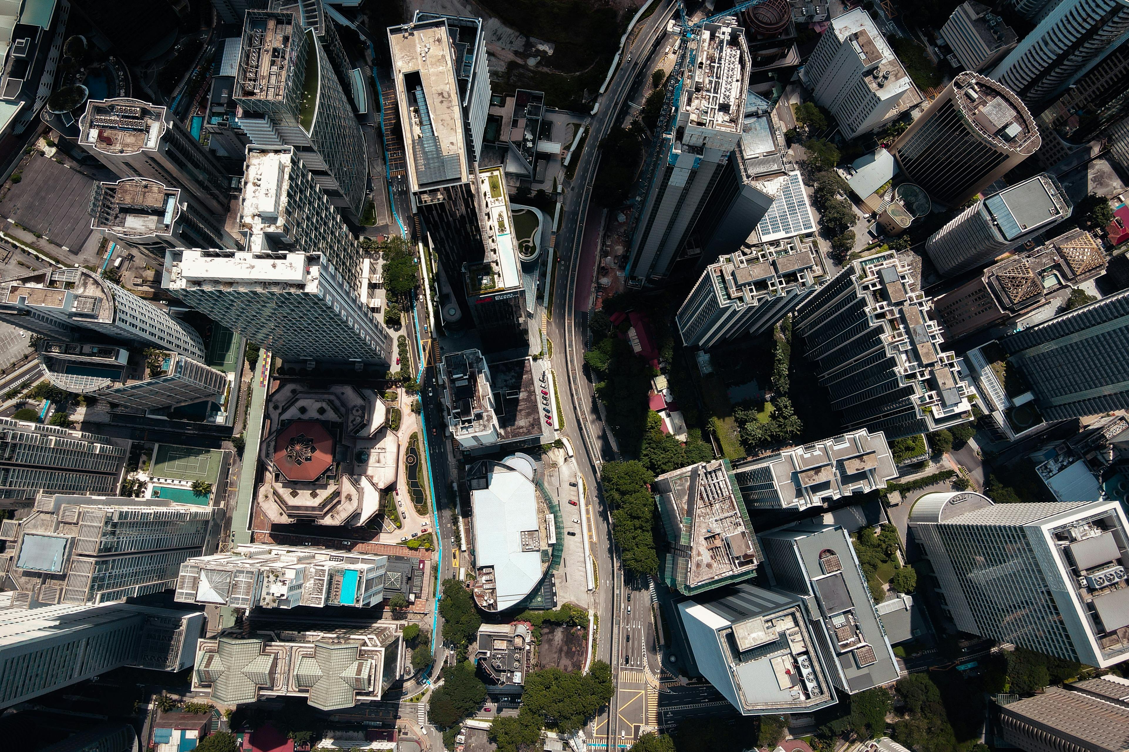 Aerial View of a Road in a City · Free Stock Photo