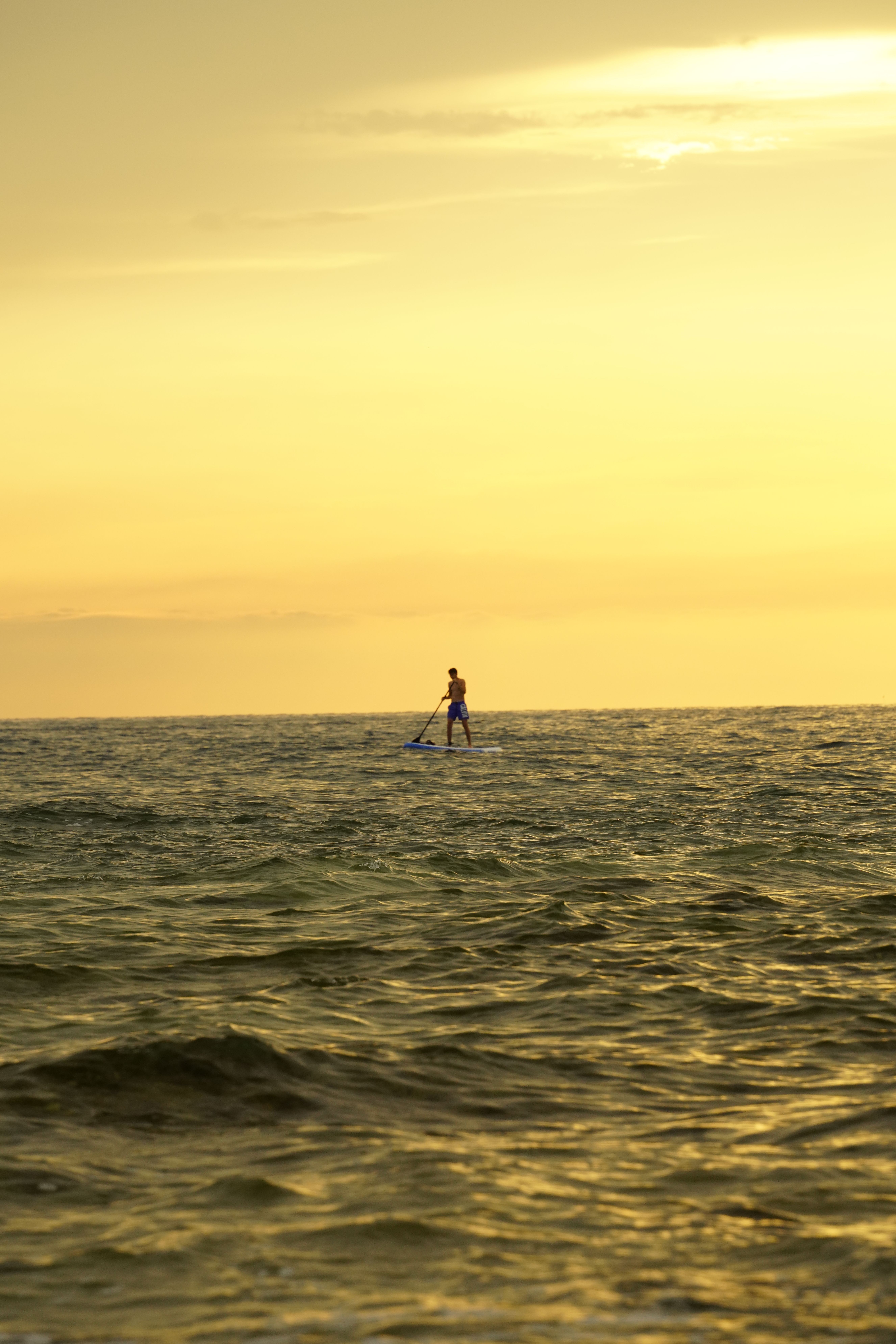 Man Swimming on a Desk on a Sea · Free Stock Photo