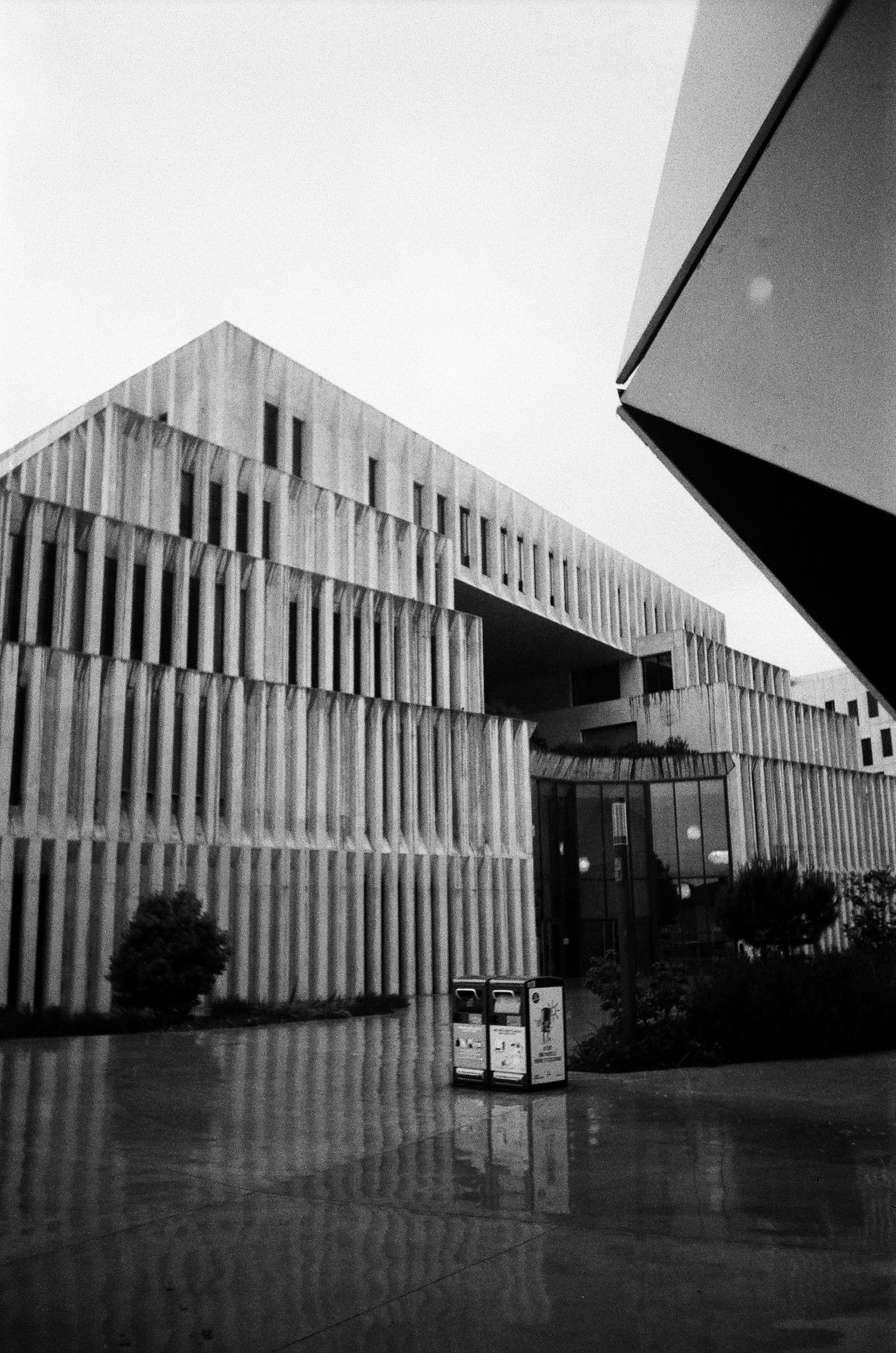 Modern Museum Building in Black and White · Free Stock Photo