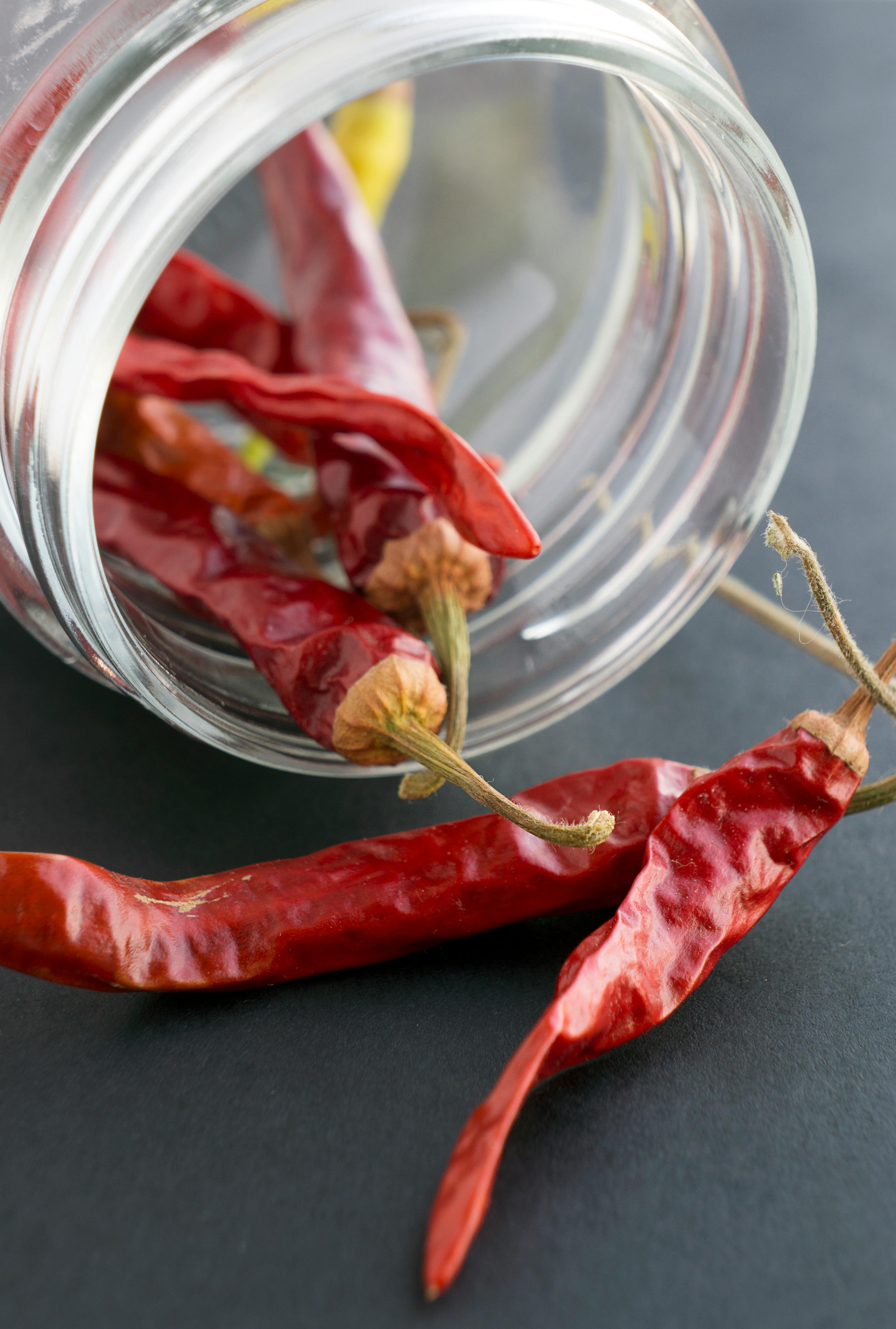 Red Peppers in Open Jar · Free Stock Photo