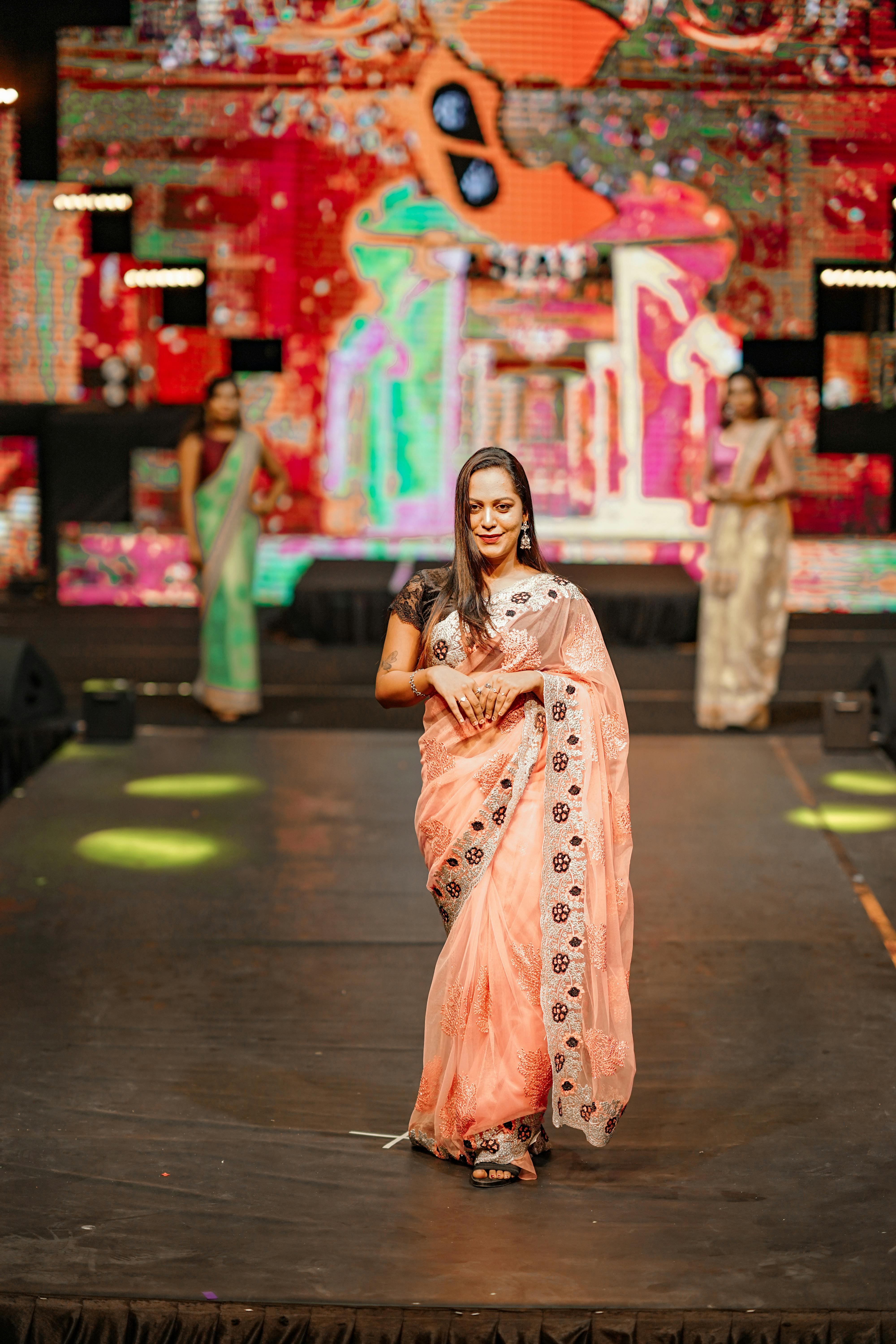 Model Wearing Traditional Indian Clothing at a Fashion Show · Free ...