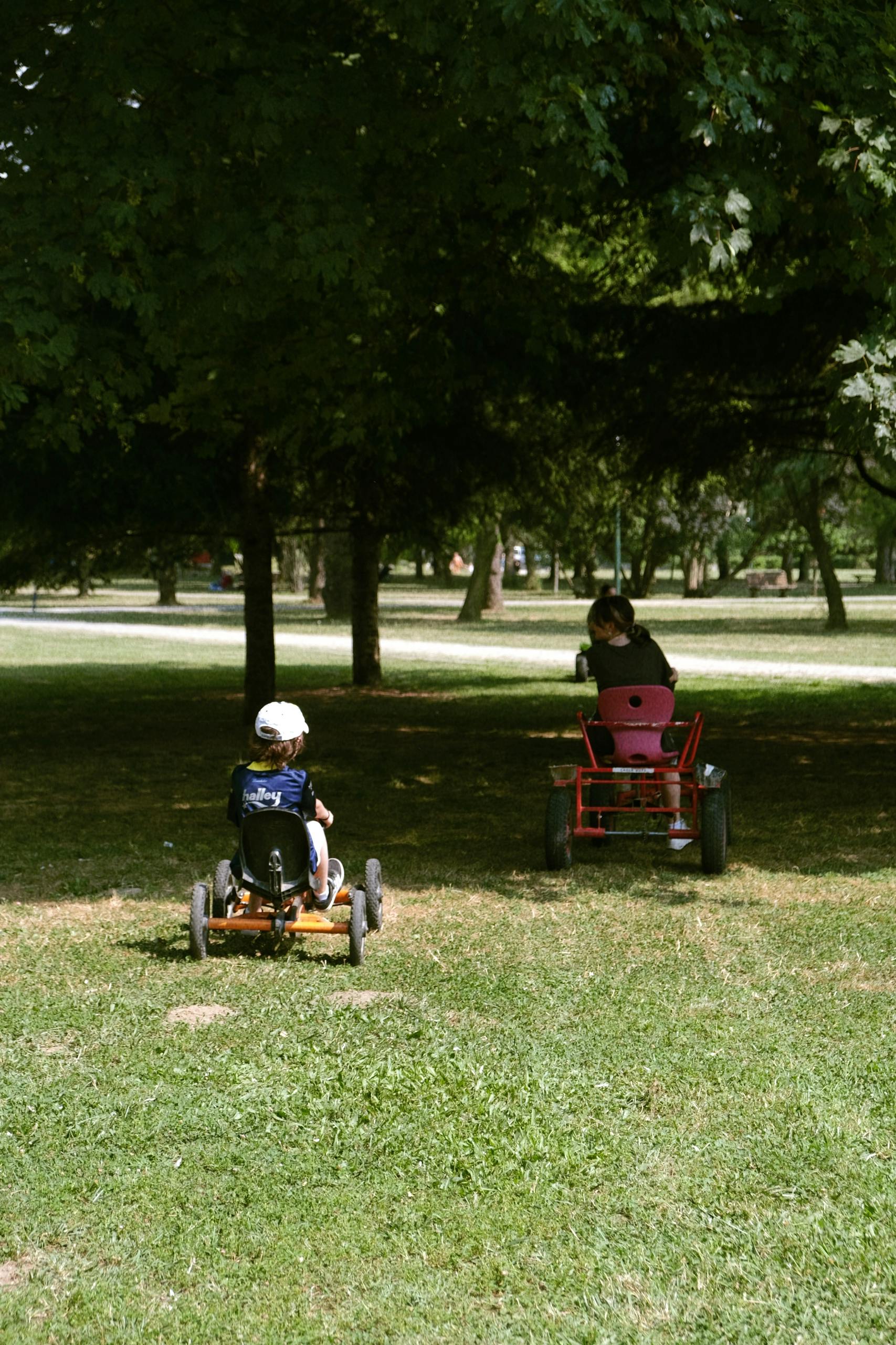 Children Playing and Riding Carts in Park · Free Stock Photo