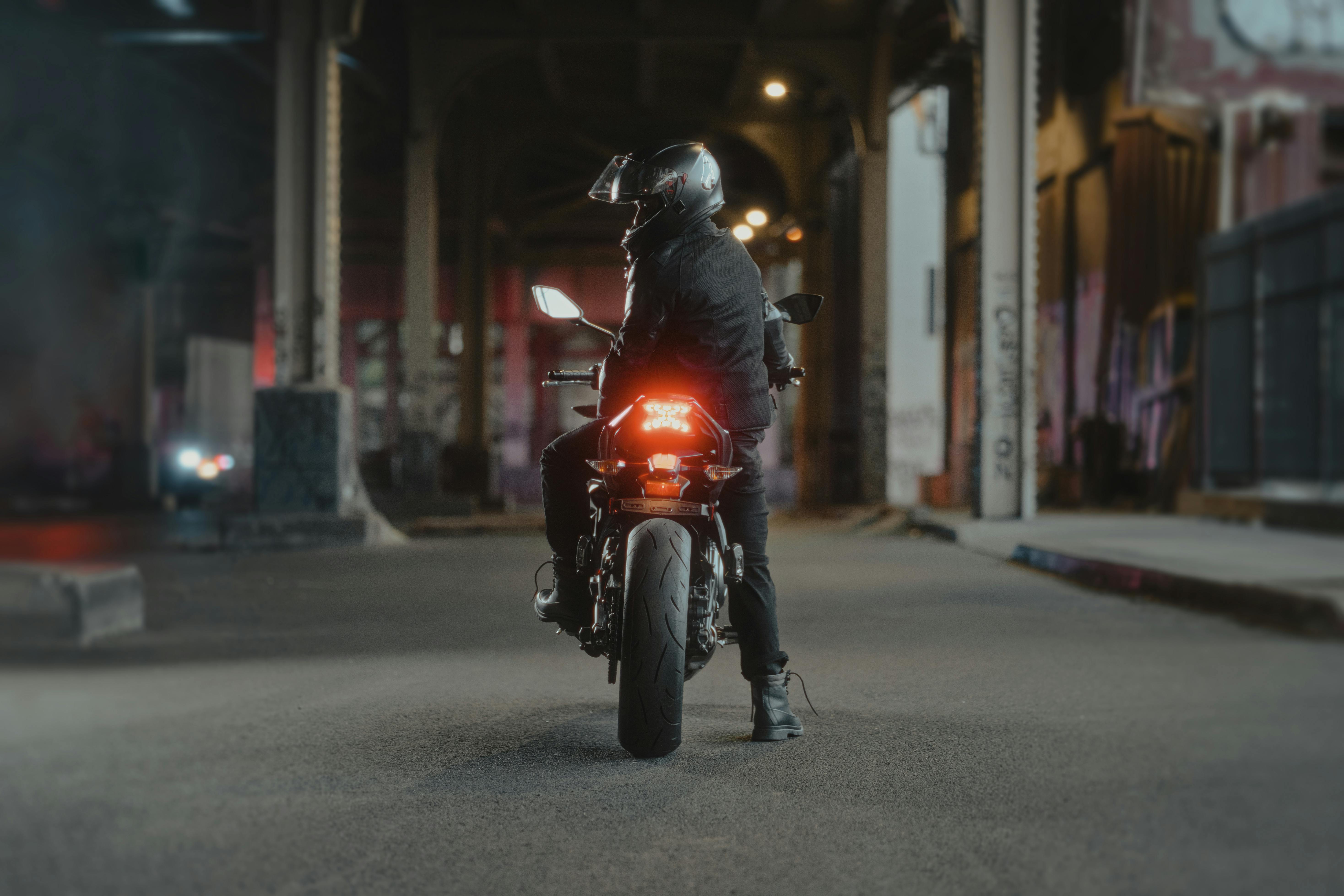 Person on Motorbike at Night · Free Stock Photo