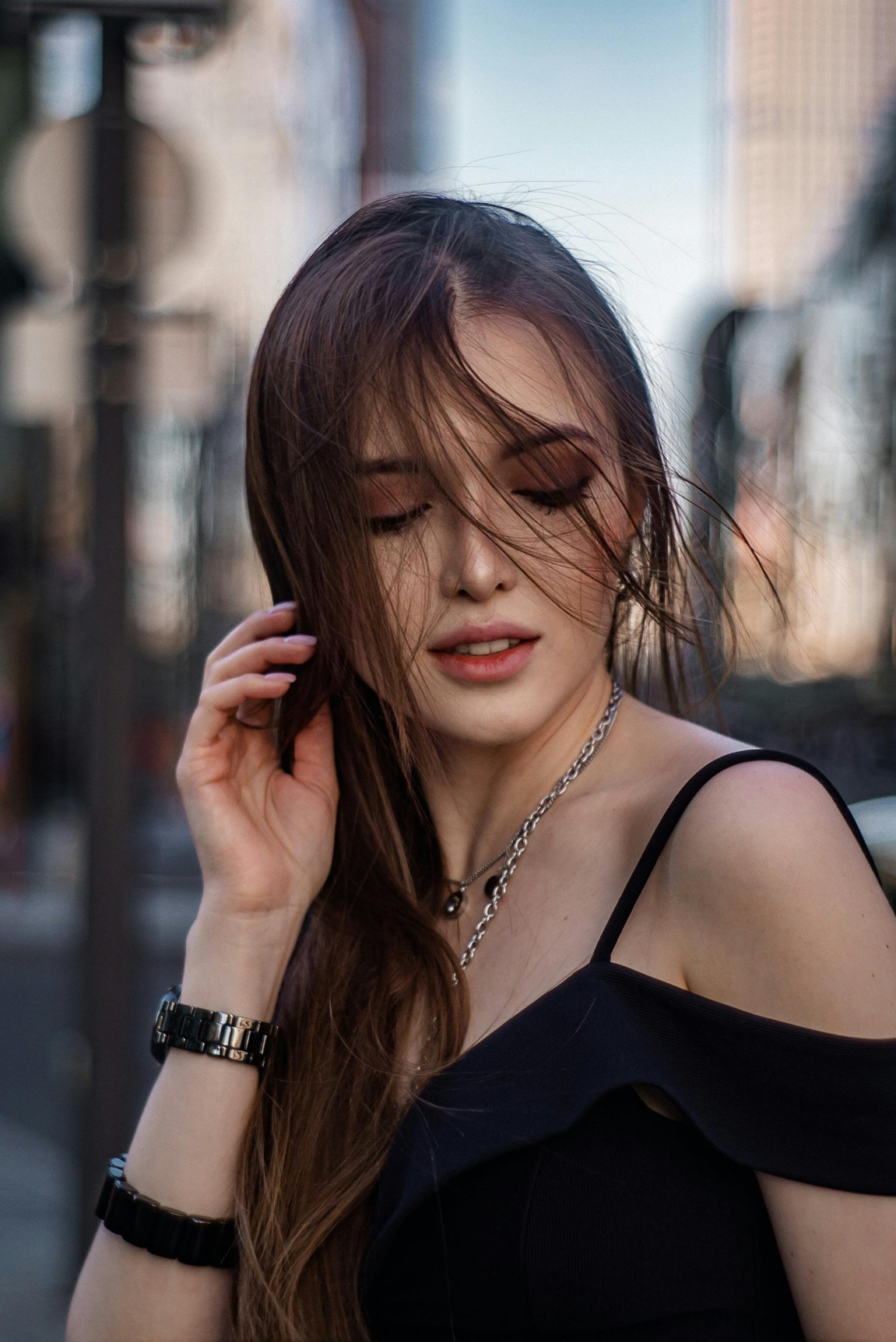 Woman in Red Dress Billowing in Wind · Free Stock Photo