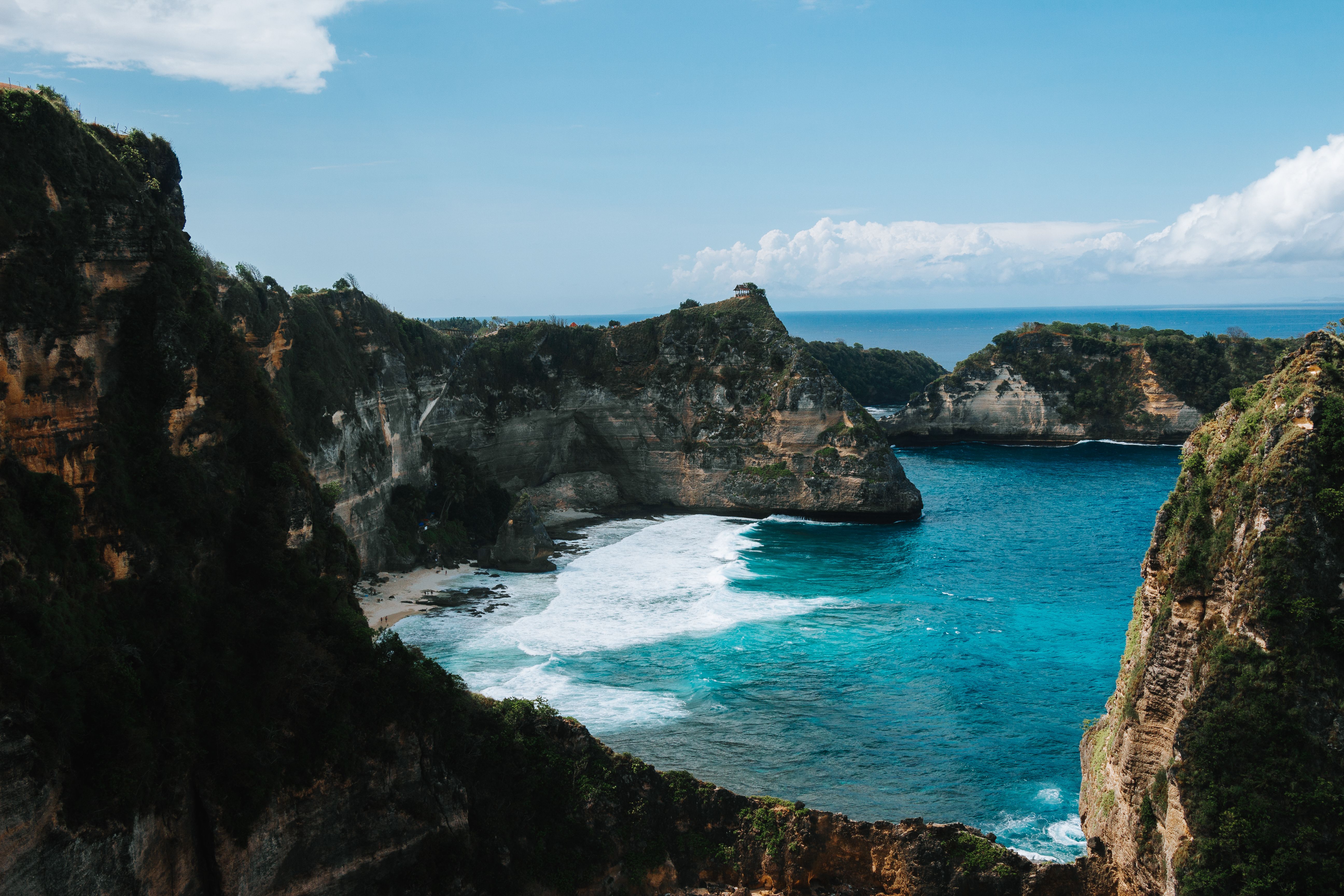 Cliffs around Bay on Sea Shore in Indonesia · Free Stock Photo