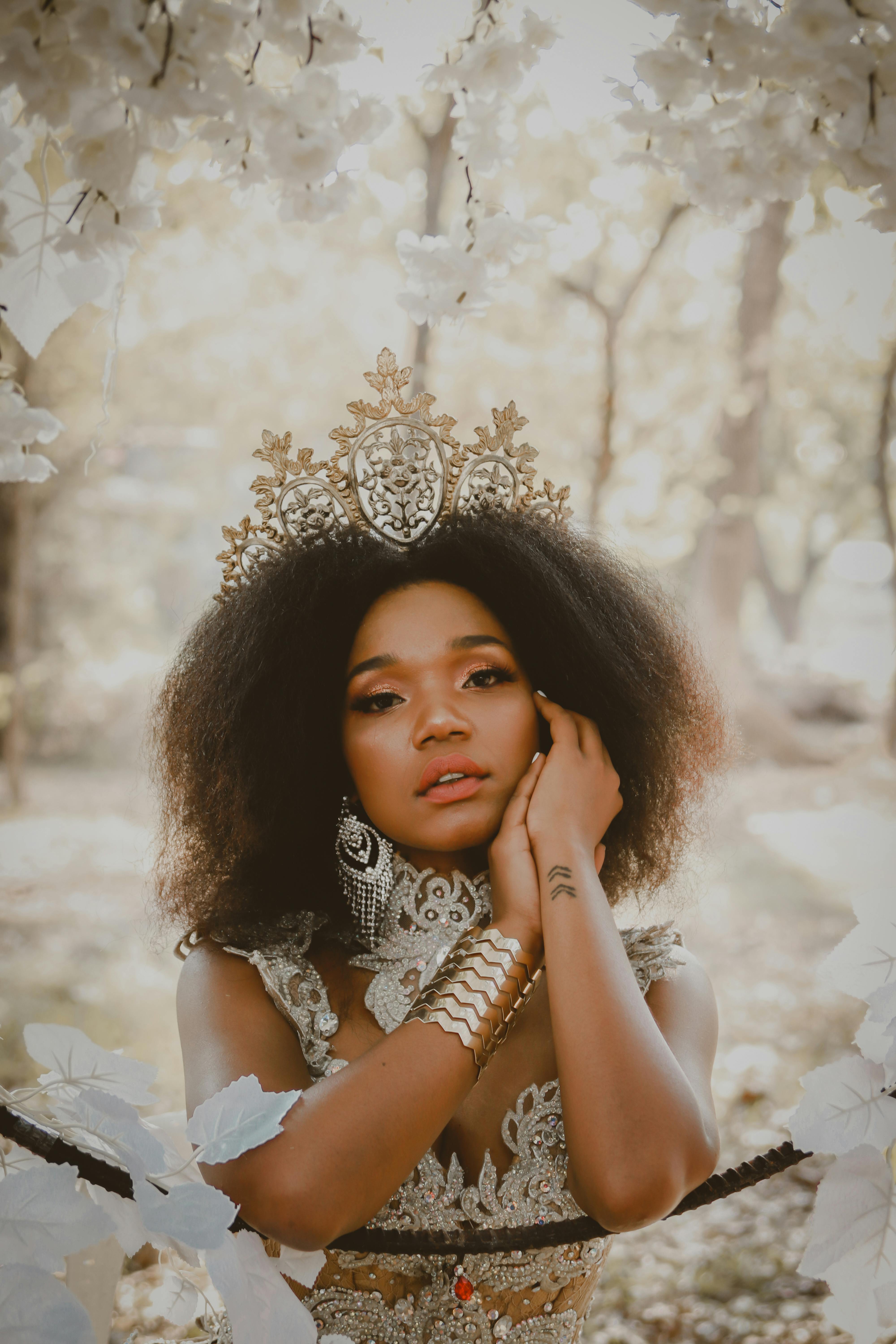 Woman Posing in Crown · Free Stock Photo
