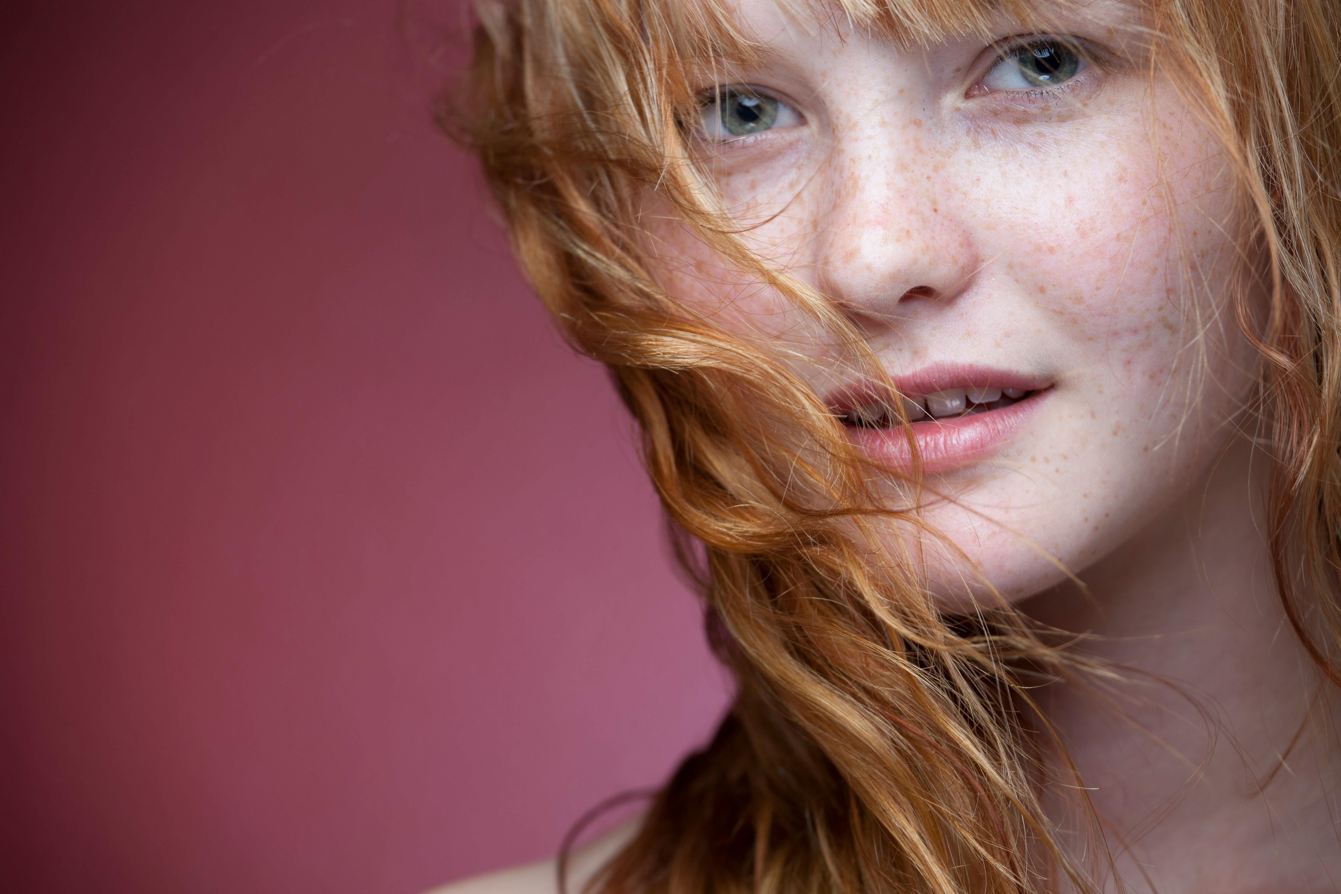 Portrait of Girl with Freckles in Black and White · Free Stock Photo