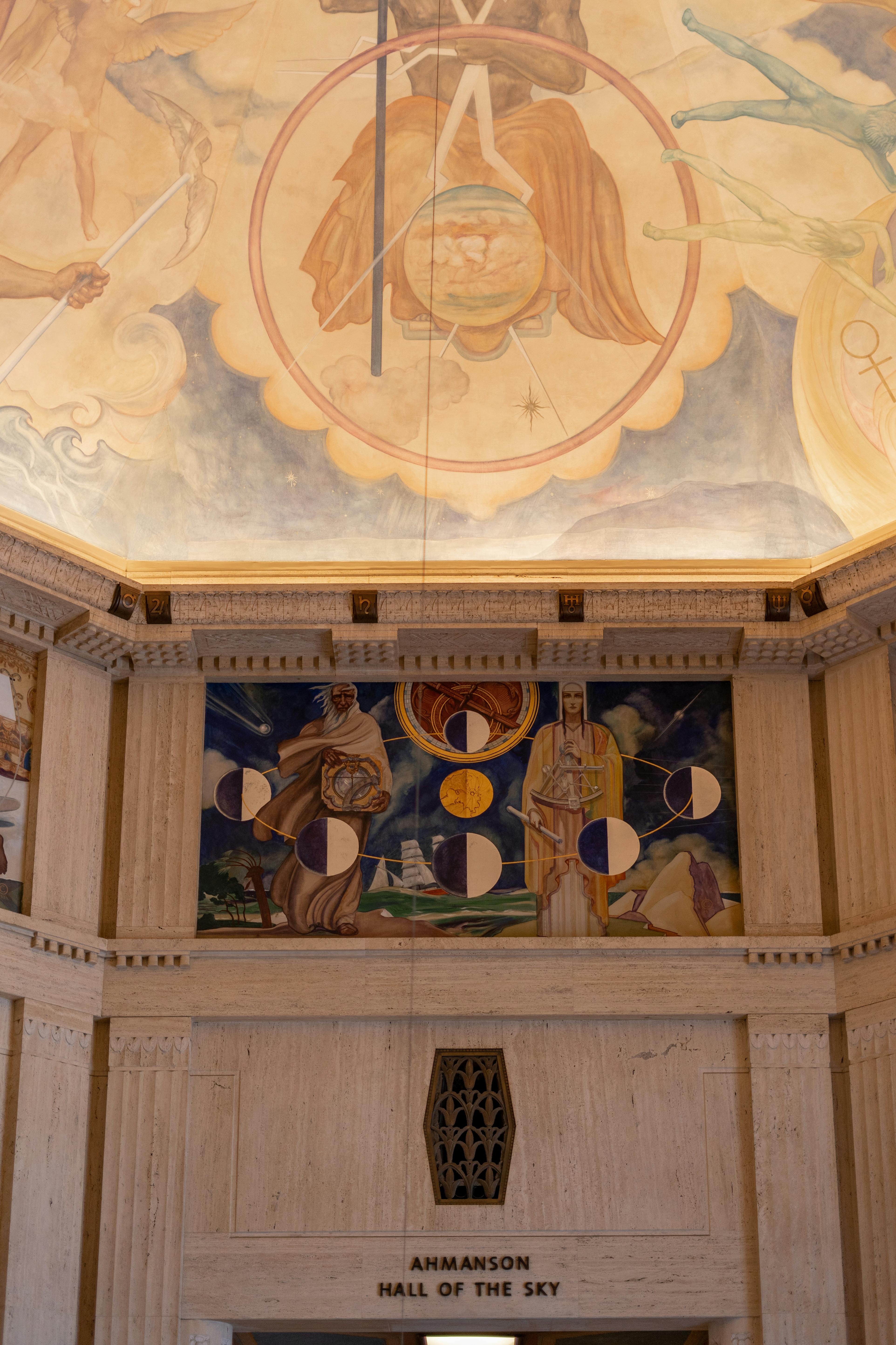 Decorations on Wall and Ceiling in Griffith Observatory in Los Angeles ...