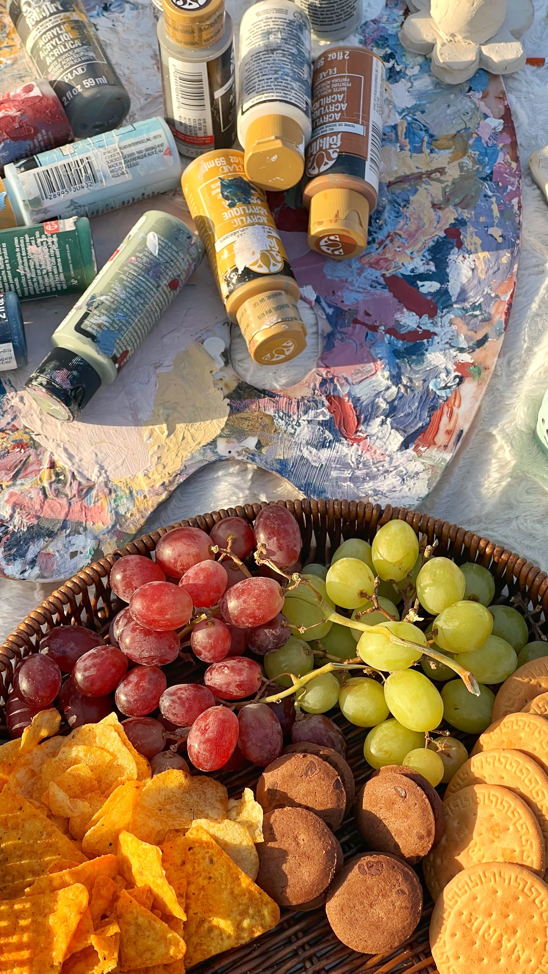 Paint Cans by Snacks at Picnic · Free Stock Photo