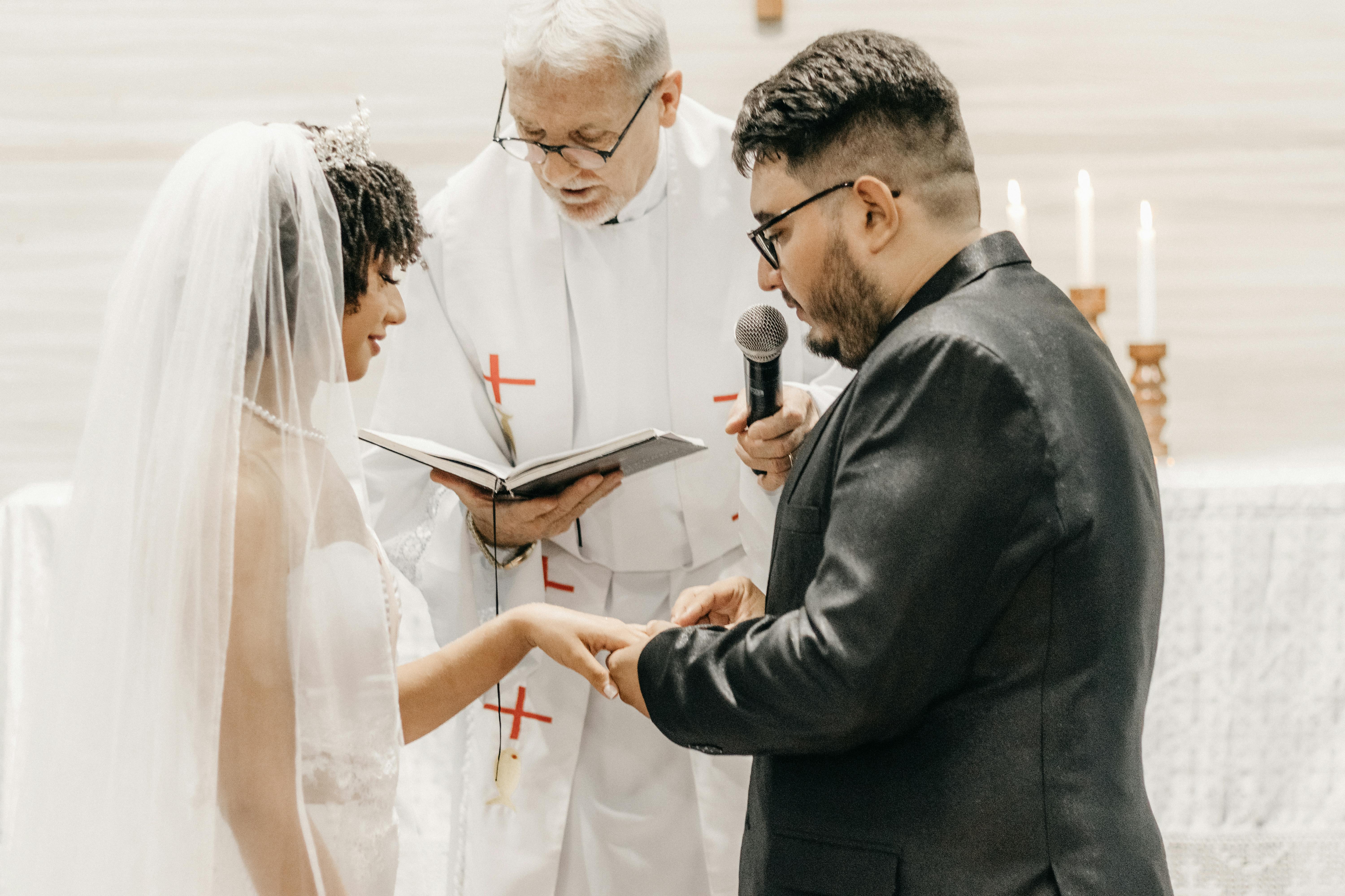 Newlyweds at Wedding at Church · Free Stock Photo