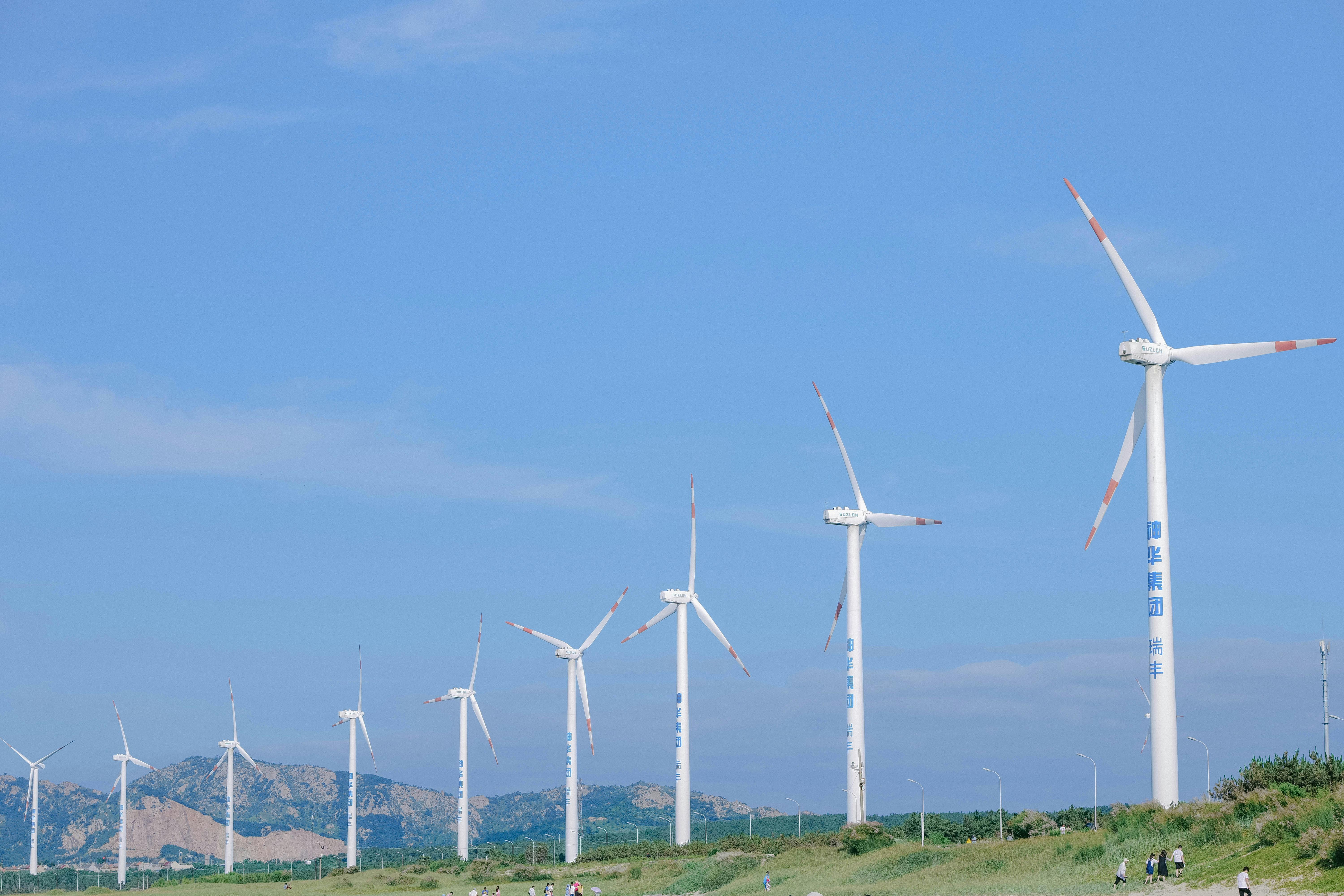 Row of Wind Turbines · Free Stock Photo