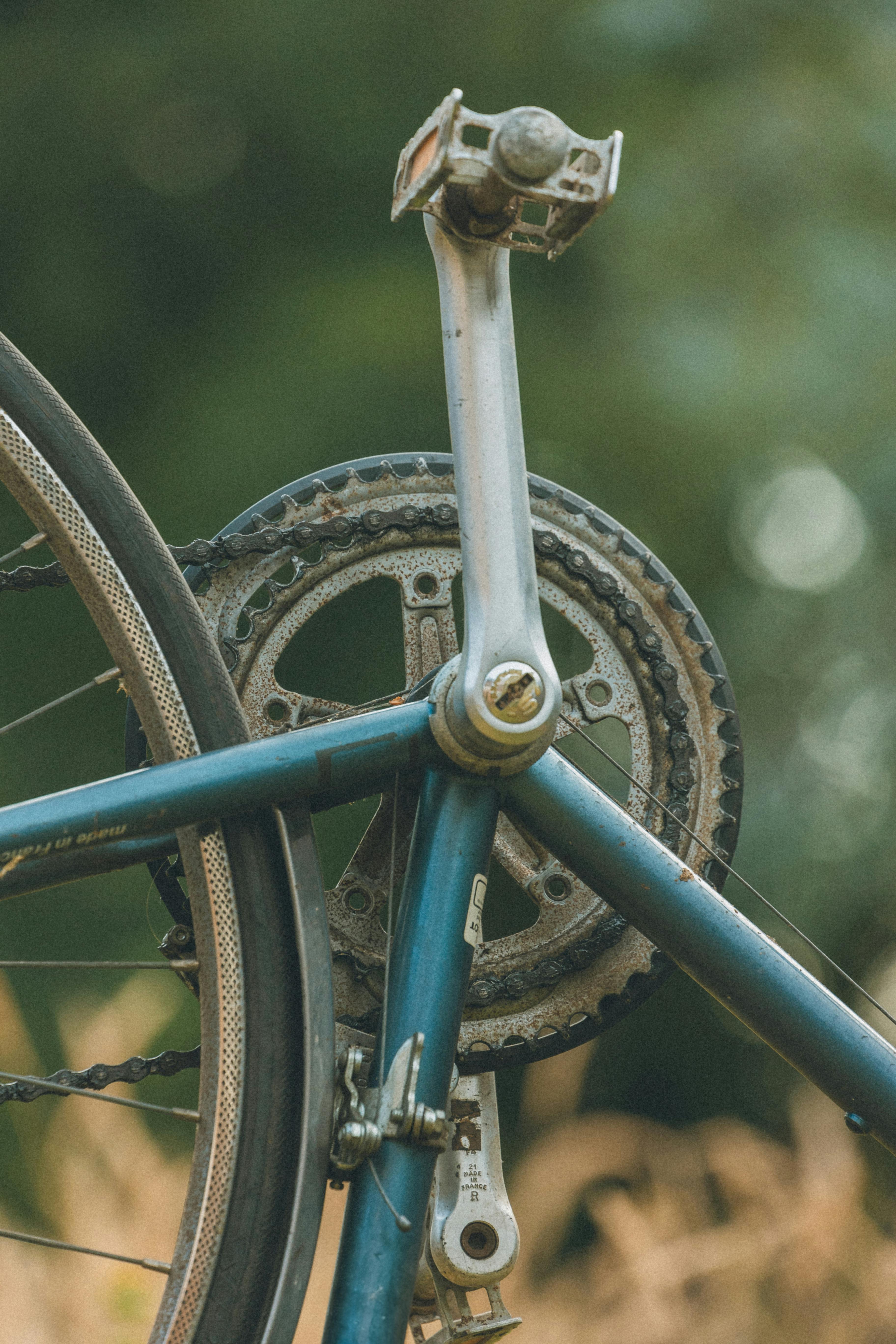 Close-Up View of Bicycle Pedals and Chain Gear · Free Stock Photo