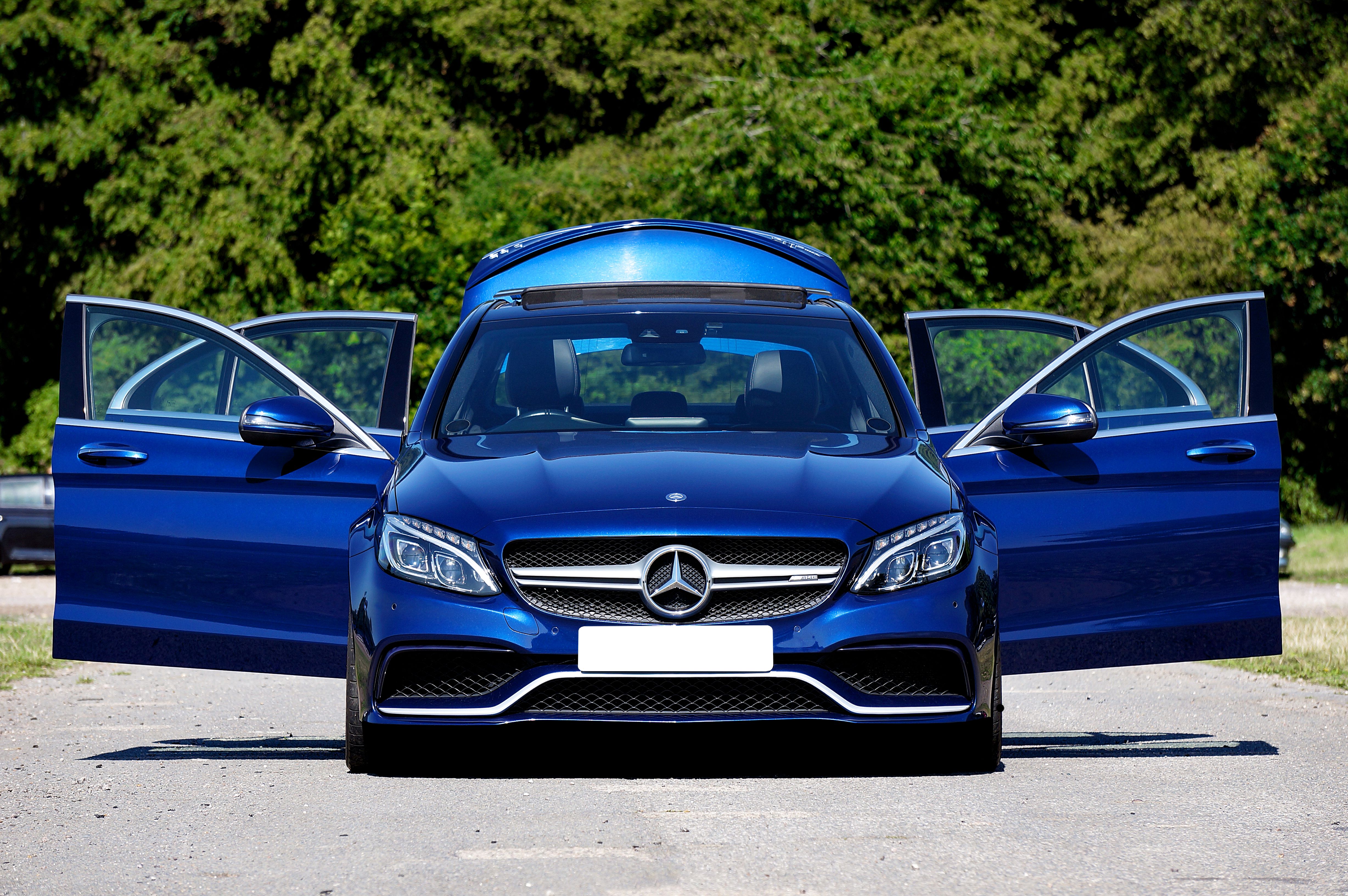 Blue Mercedes C63 · Free Stock Photo