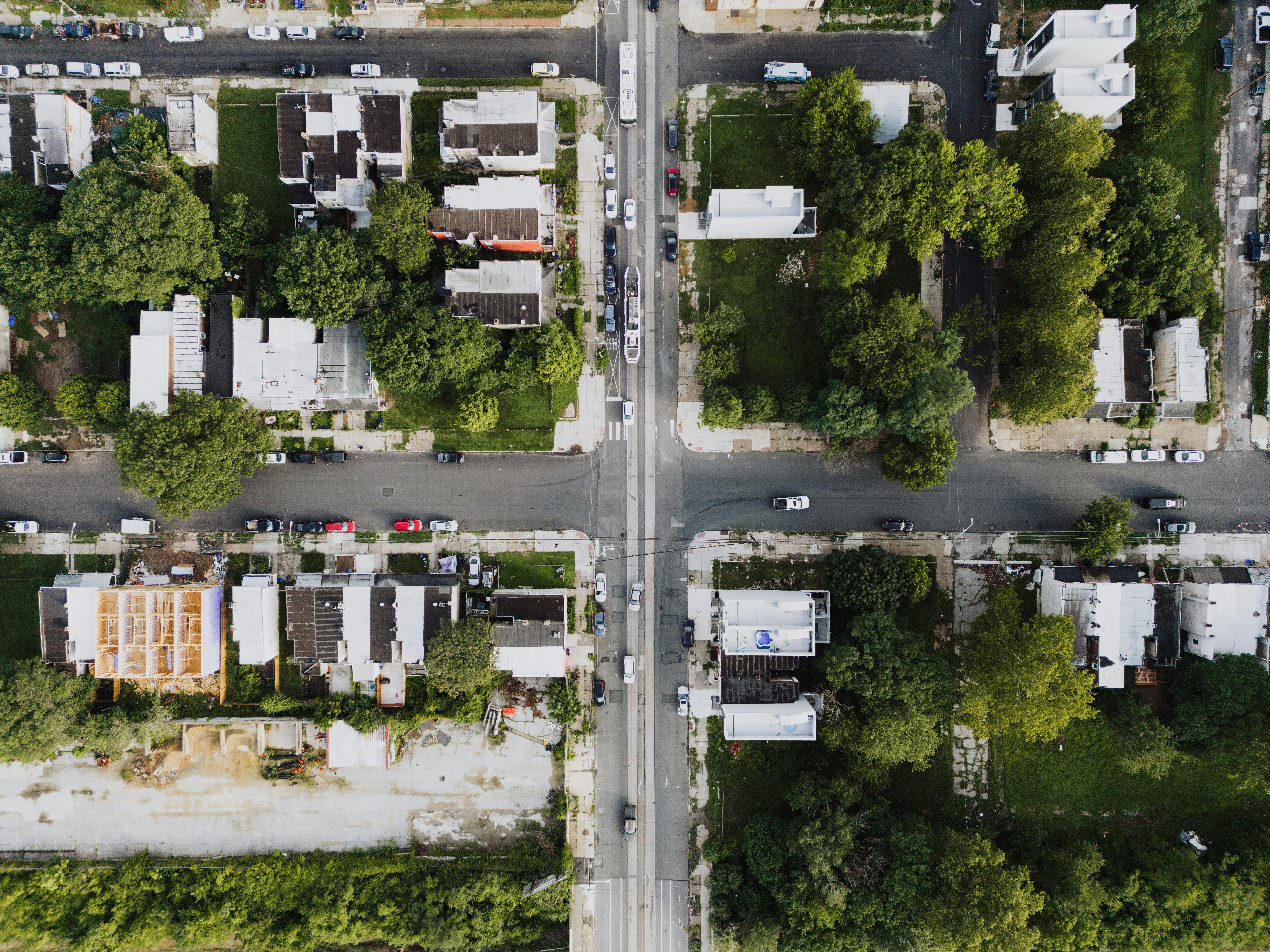 Top View of a Large Intersection · Free Stock Photo