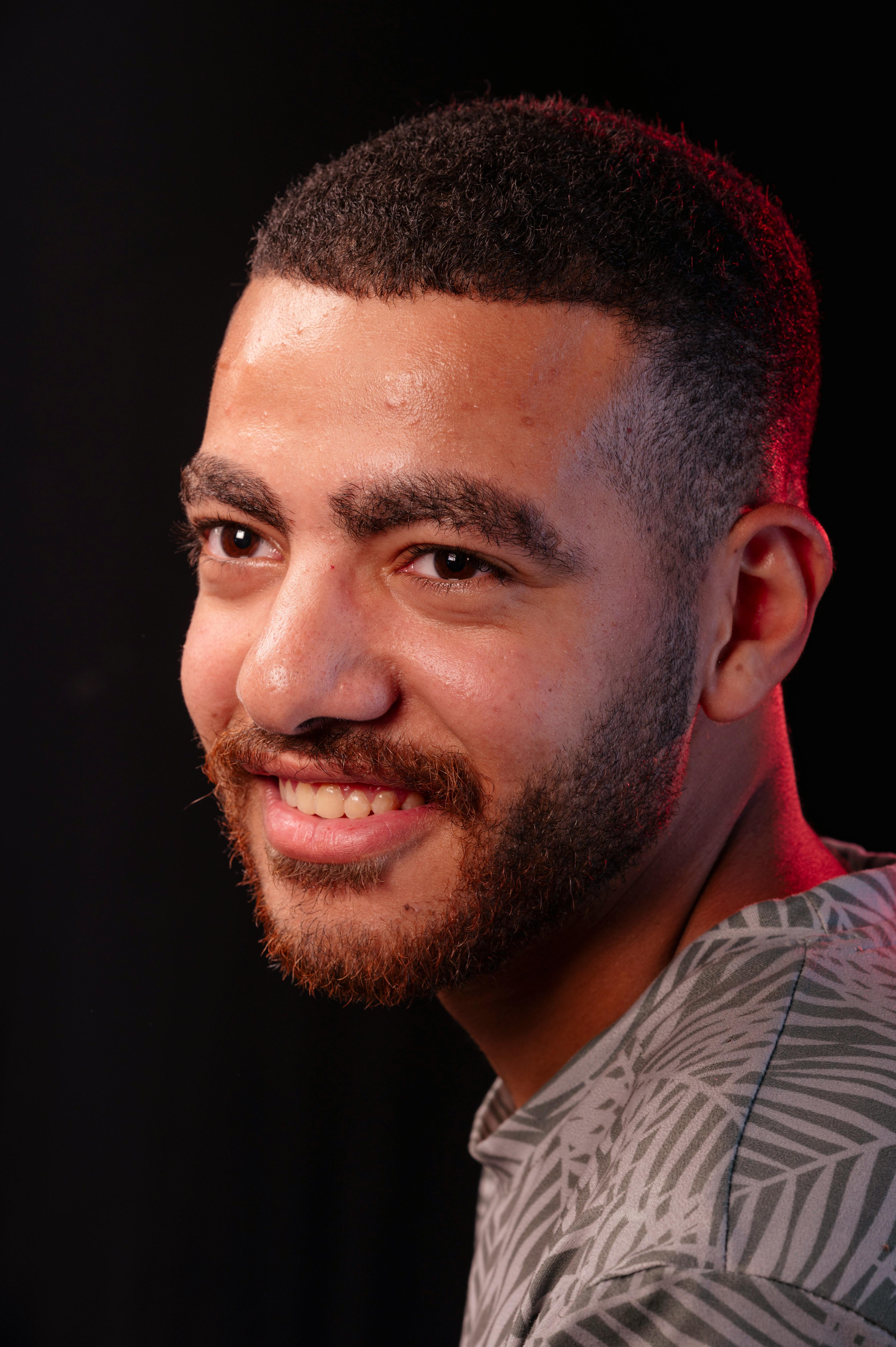 Portrait of a Man in Red Light · Free Stock Photo