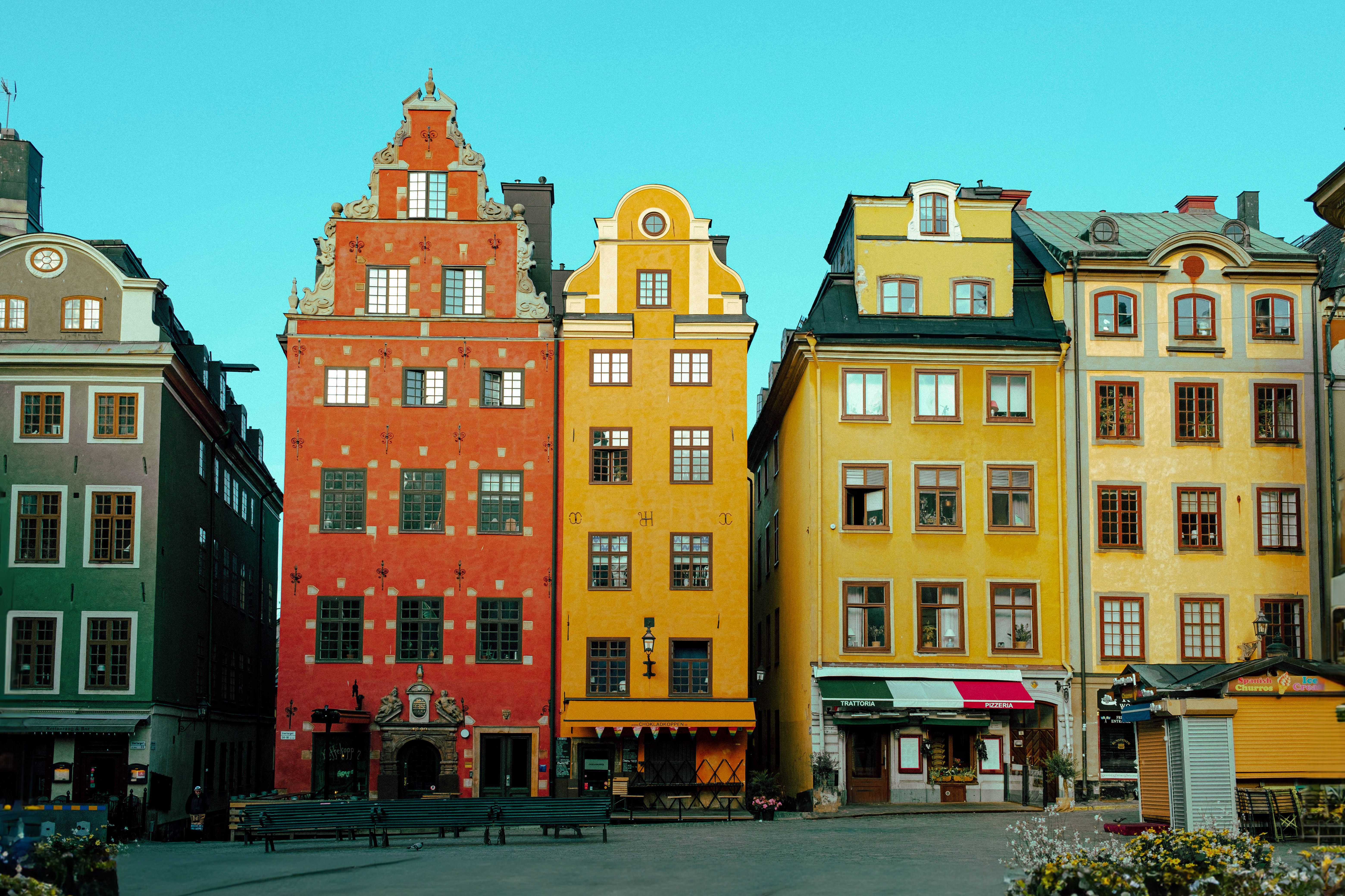 Baroque Buildings in Stockholm Old Town Square · Free Stock Photo